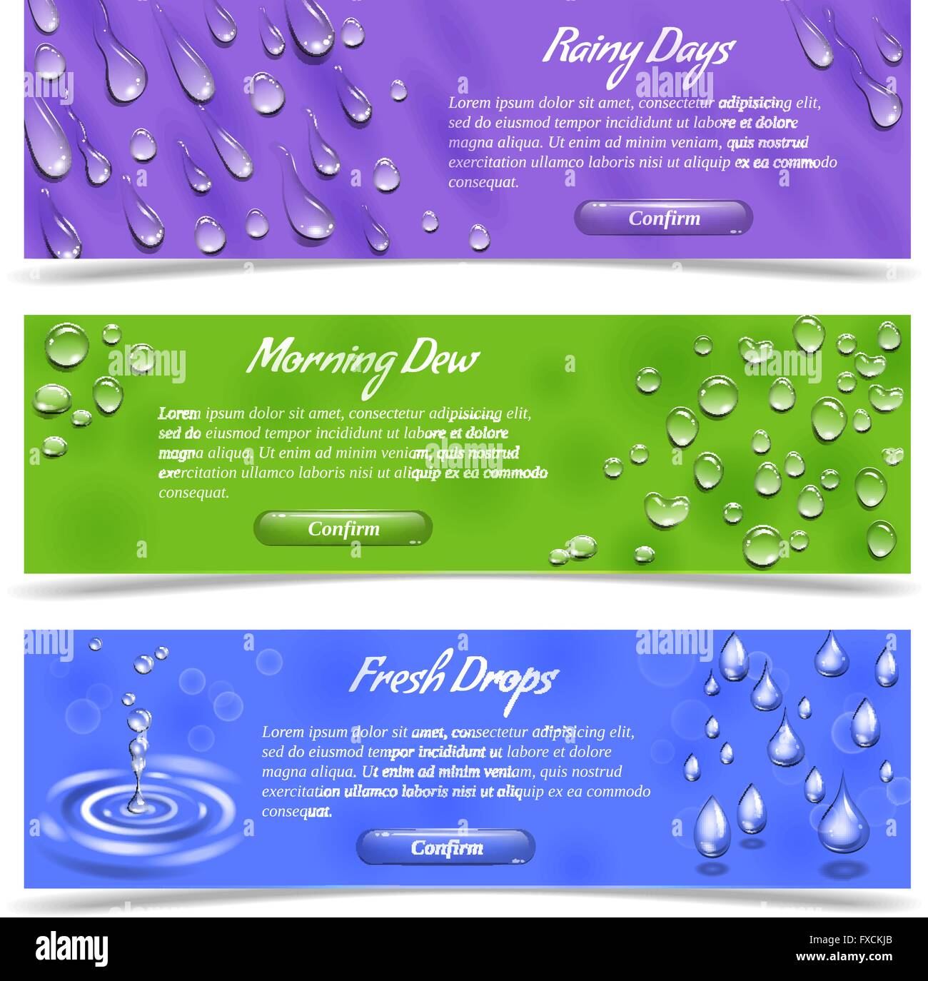 Water Drop Banner Set Stock Vector Image & Art - Alamy