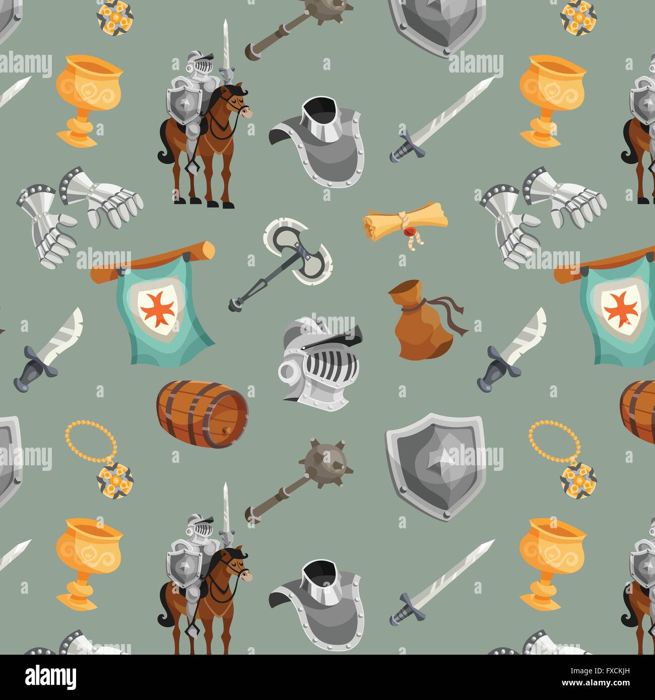 Knight Seamless Pattern Stock Vector Image & Art - Alamy
