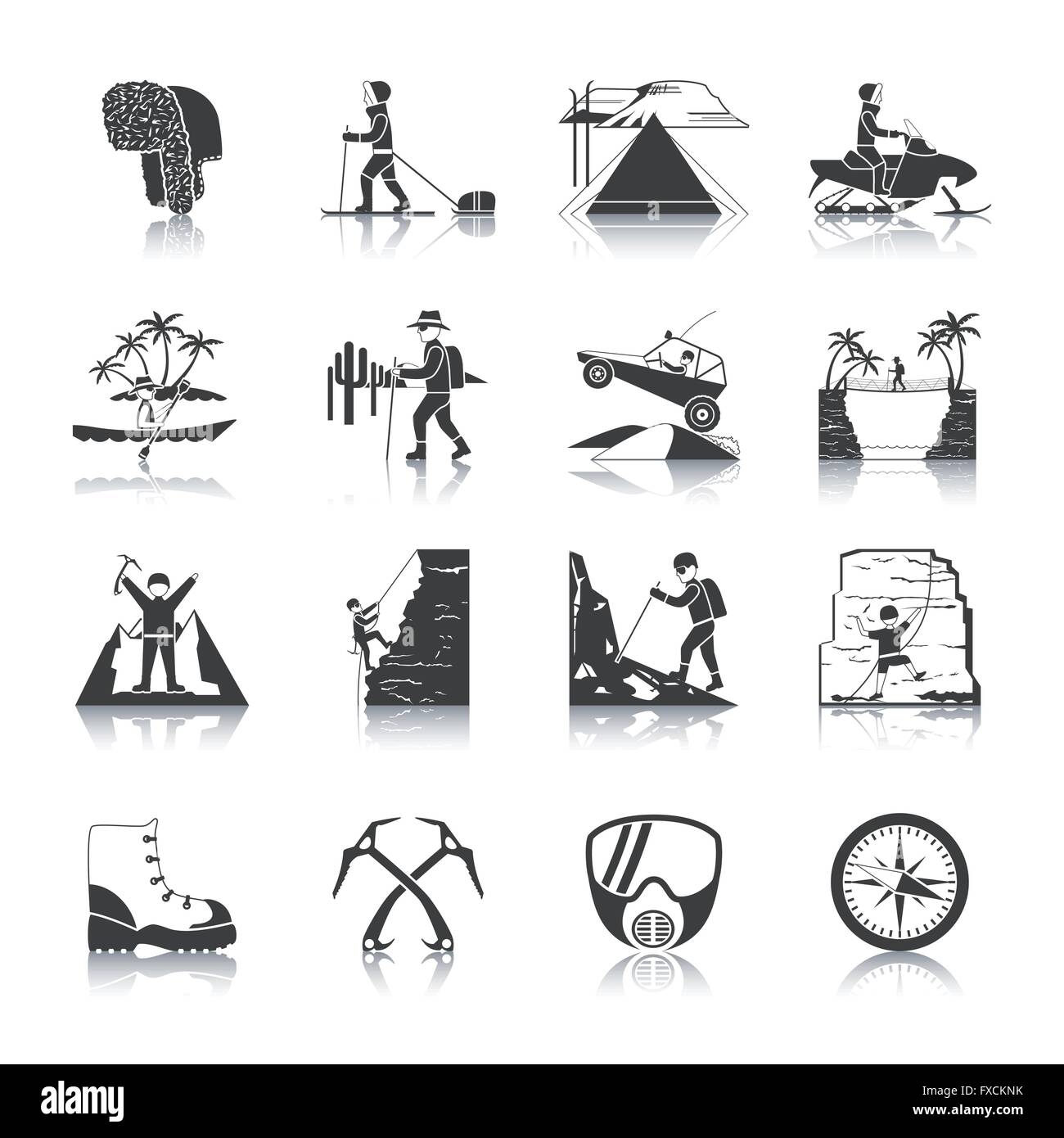 Expedition Icons Black Set Stock Vector Image & Art - Alamy