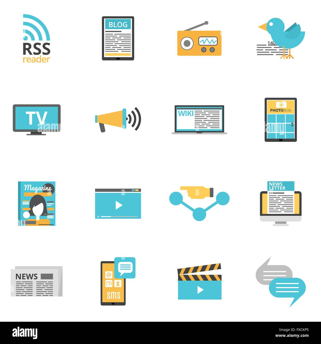 Media Icons Set Stock Vector Image & Art - Alamy