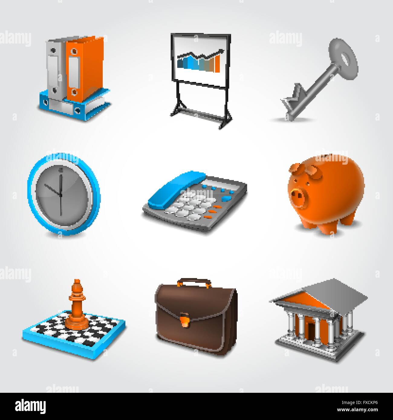 Business Realistic Icons Stock Vector Image & Art - Alamy