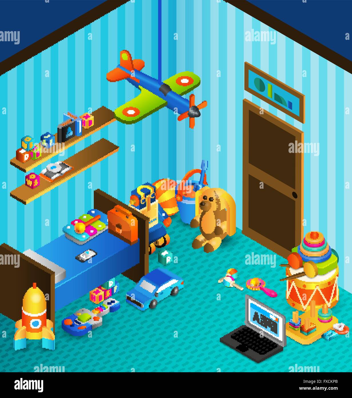 Playroom Concept Isometric Stock Vector Image & Art - Alamy