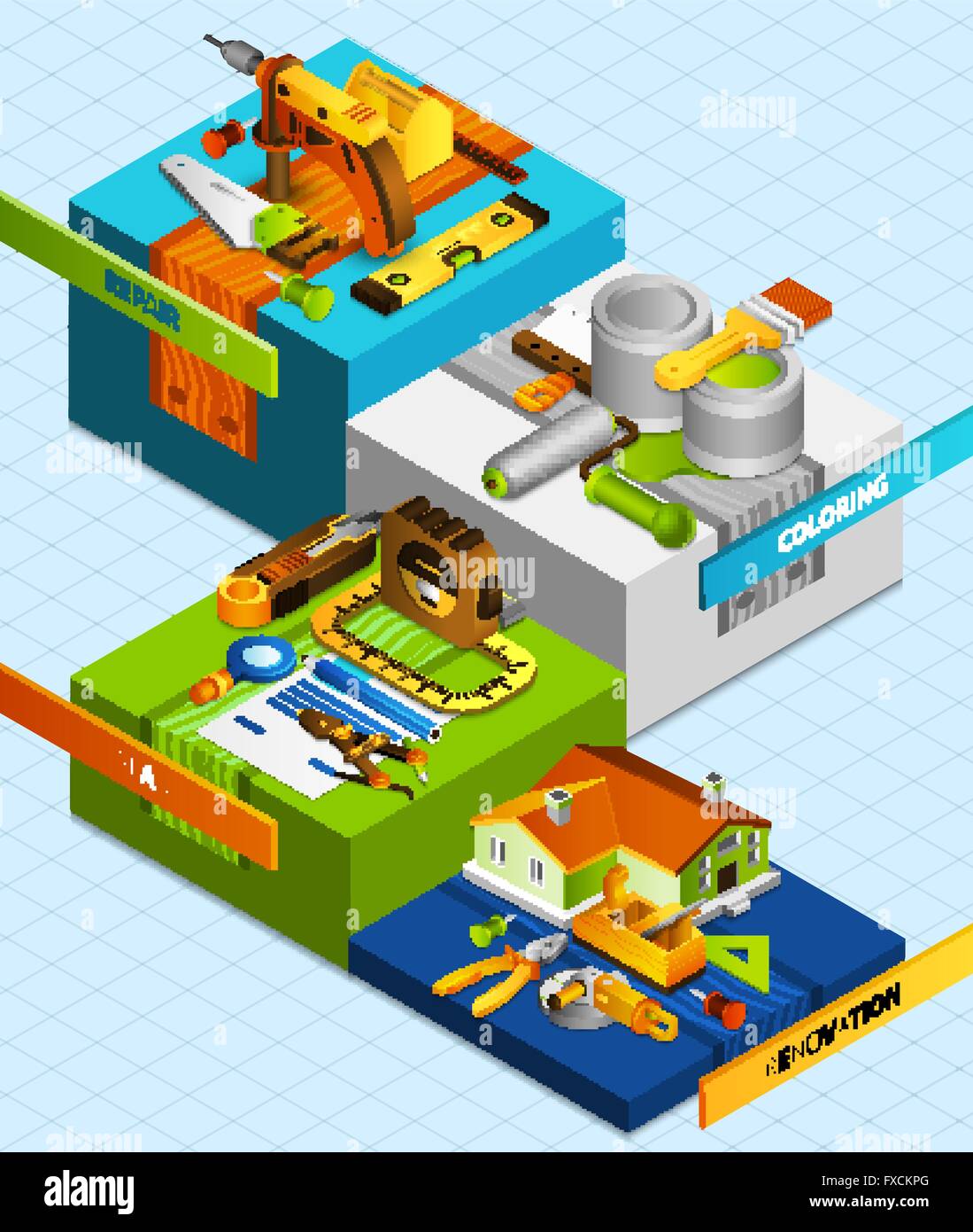 Diy Isometric Concept Stock Vector Image & Art - Alamy