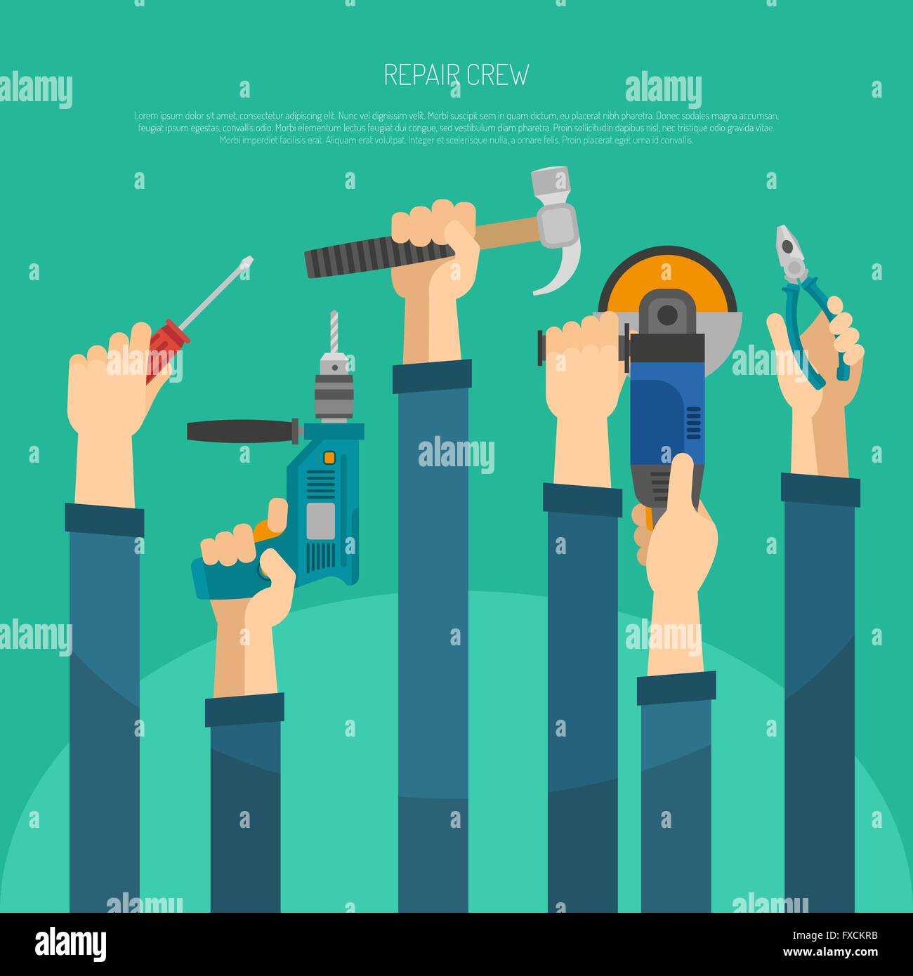 Hands With Tools Stock Vector Image & Art - Alamy