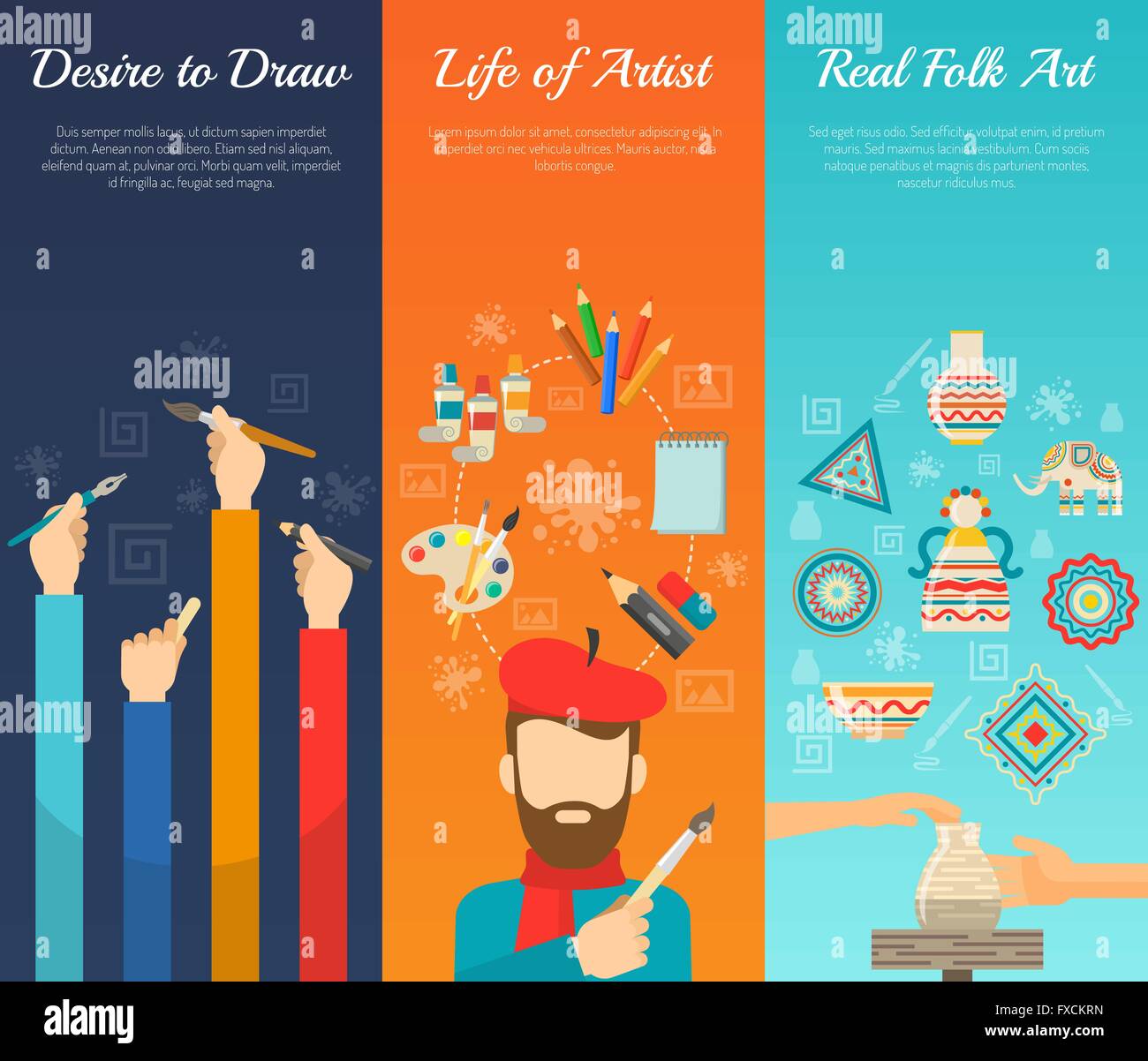 Artist Banner Set Stock Vector Image & Art - Alamy