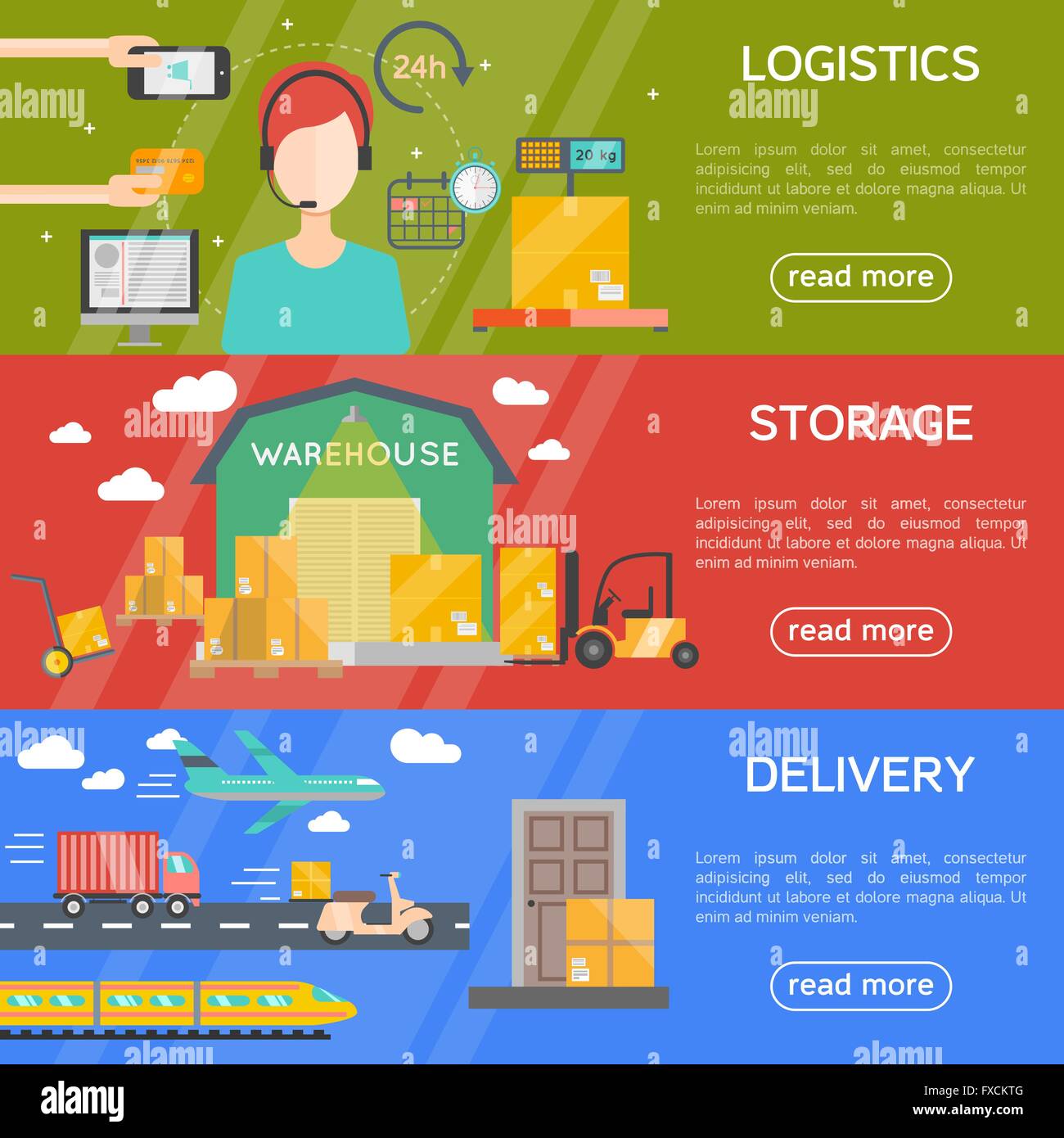 Logistics Banners Set Stock Vector Image & Art - Alamy