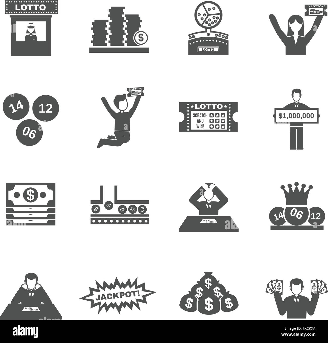 Lottery Icons Set Stock Vector Image & Art - Alamy