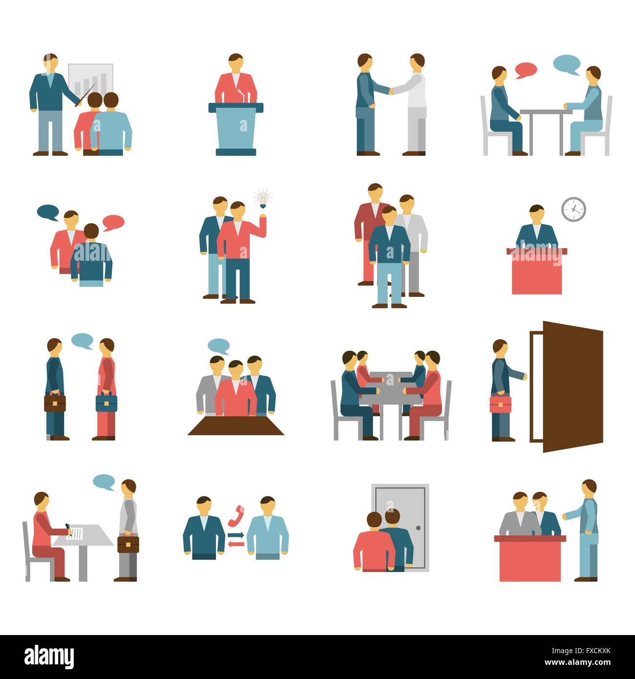 Set teamwork flat color Stock Vector Images - Alamy