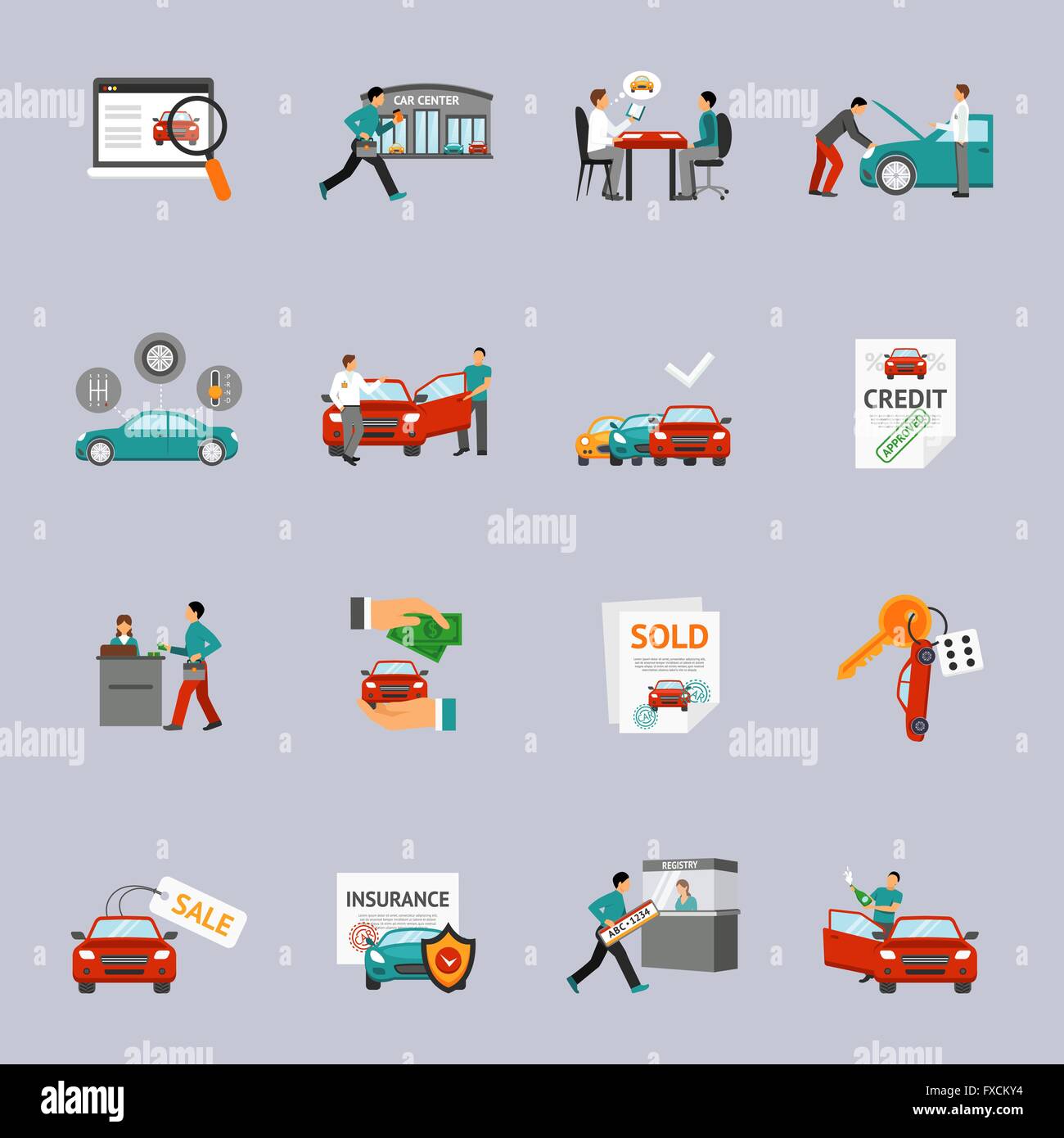 Car Dealership Icon Set Stock Vector Image & Art - Alamy