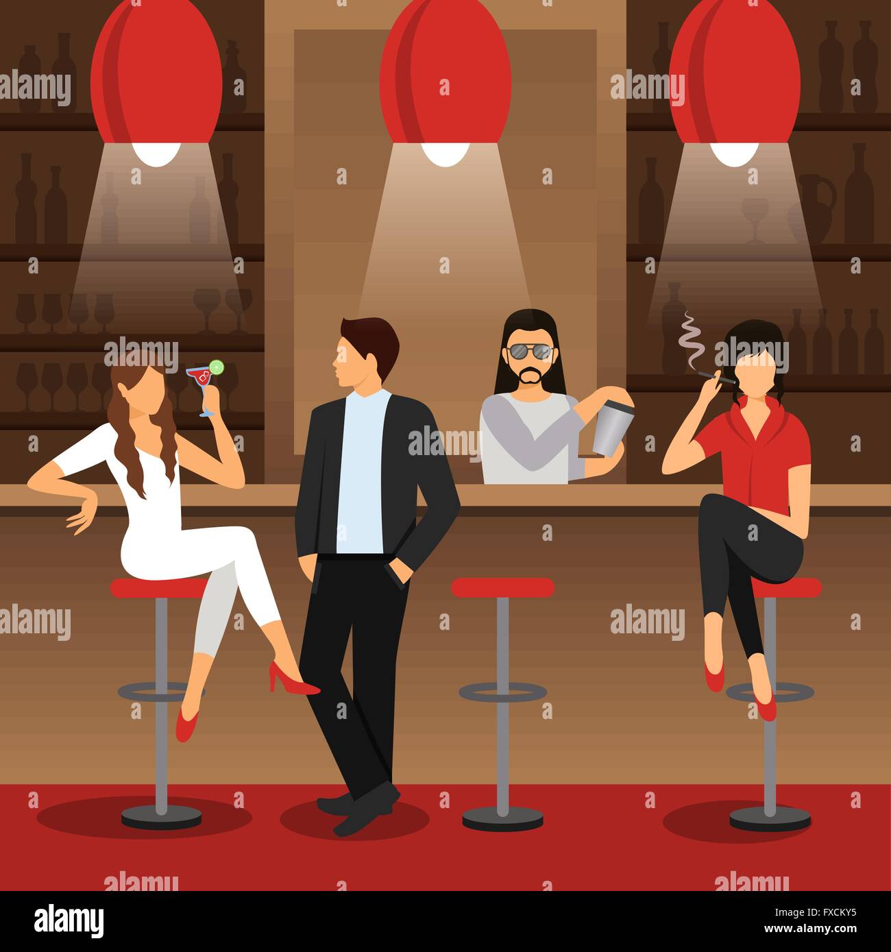 Bar Flat Illustration Stock Vector Image & Art - Alamy