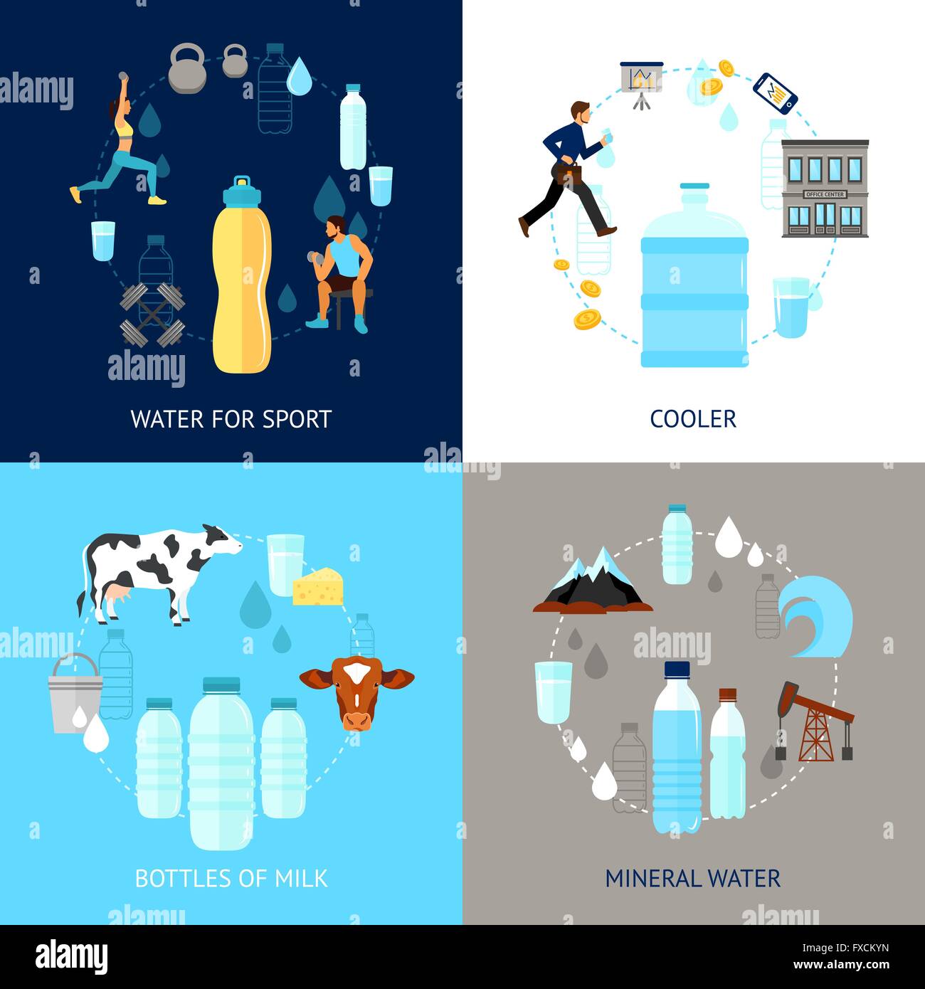 Empty glass bottle milk Stock Vector Images - Alamy