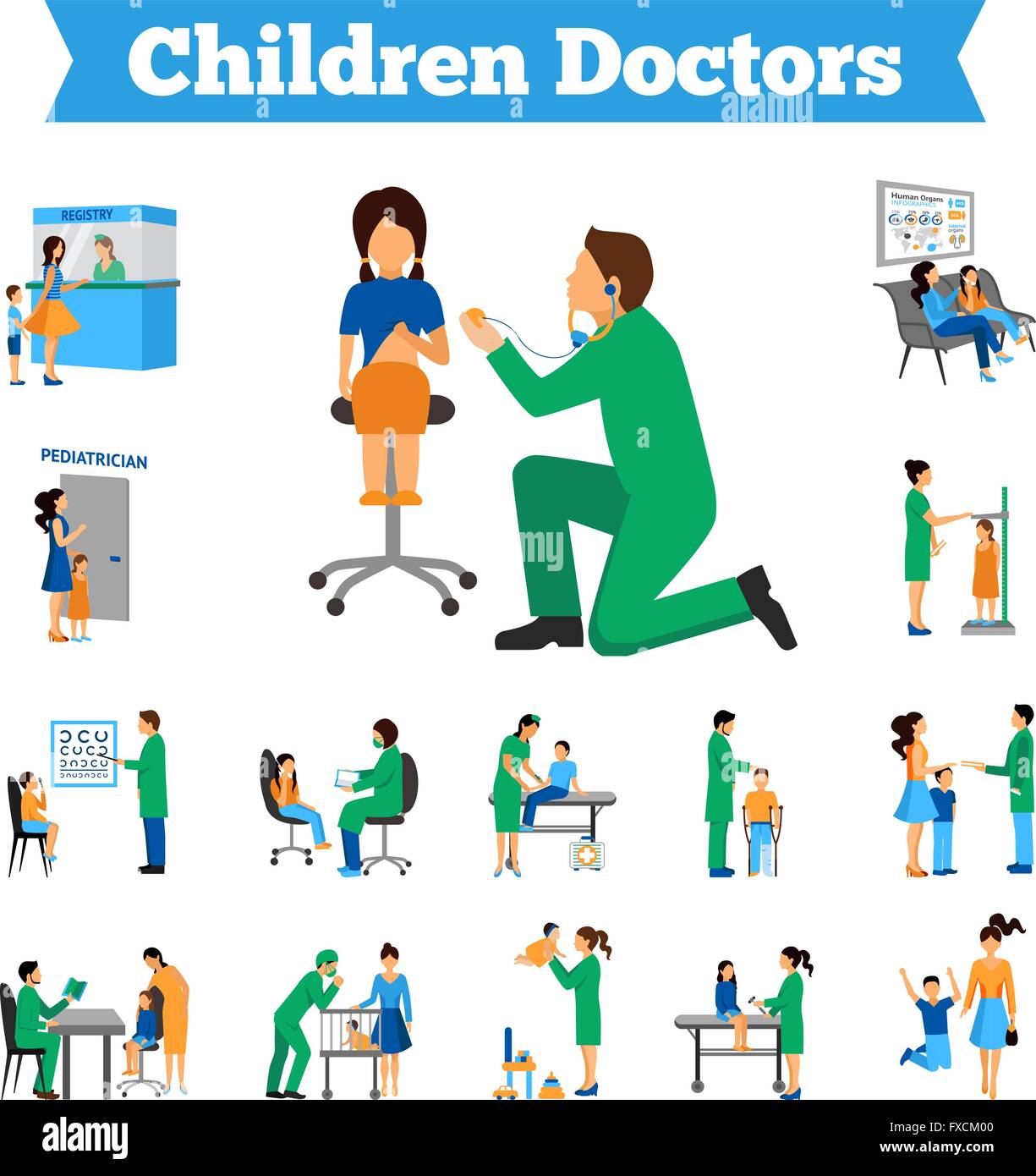 Children Doctor Set Stock Vector Image & Art - Alamy