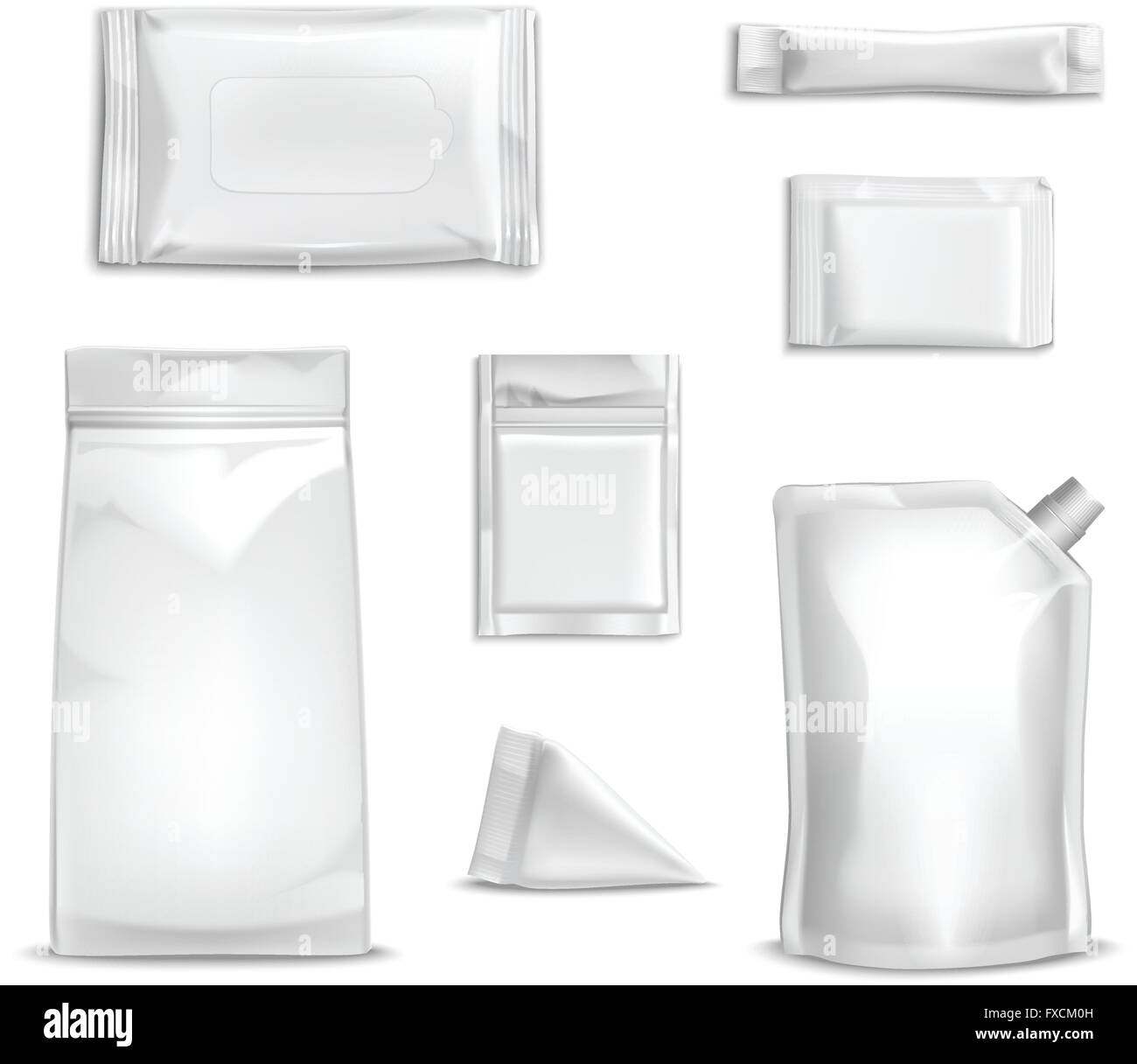 Set blank foil bag Stock Vector Images - Alamy