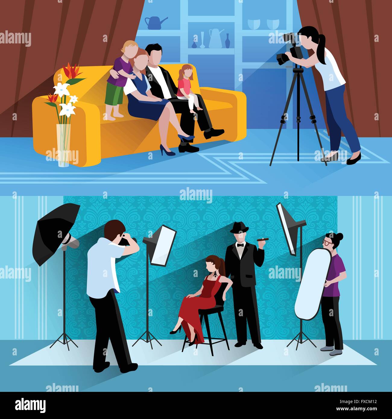 Photographer studio family Stock Vector Images - Alamy