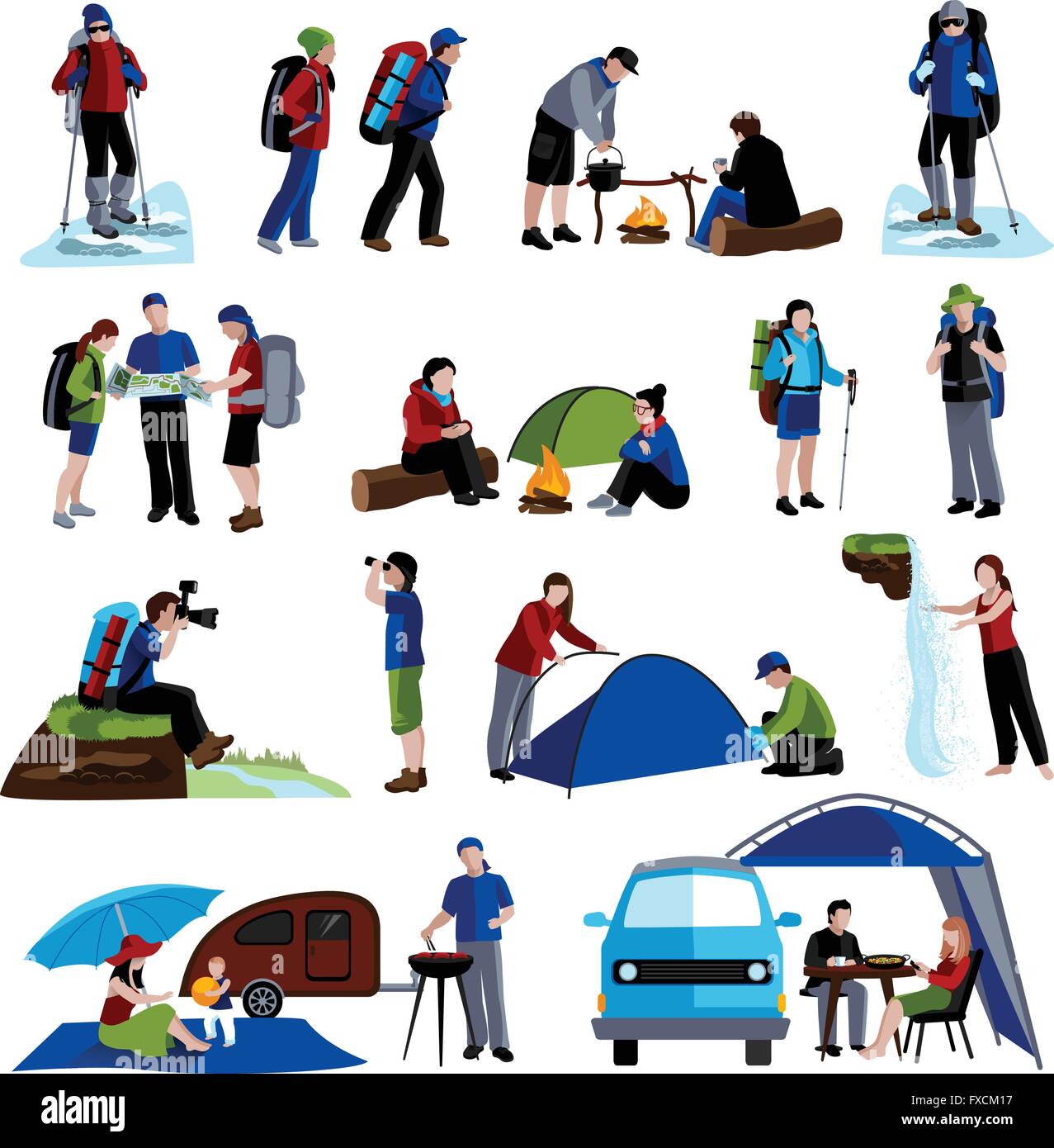 Camping Icons Set Stock Vector Image & Art - Alamy