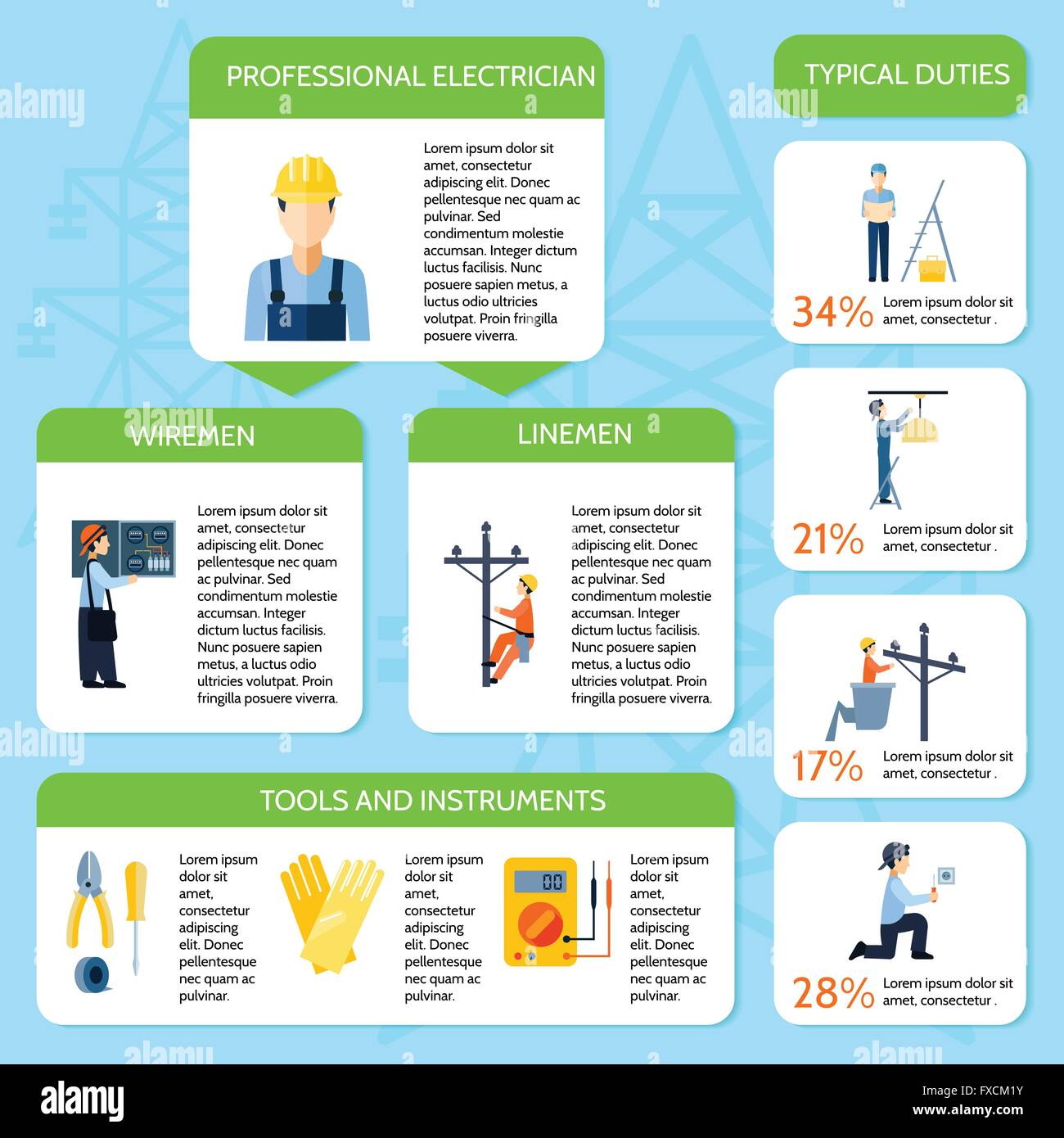 Electricity Flat Infographic Poster Stock Vector Image & Art - Alamy