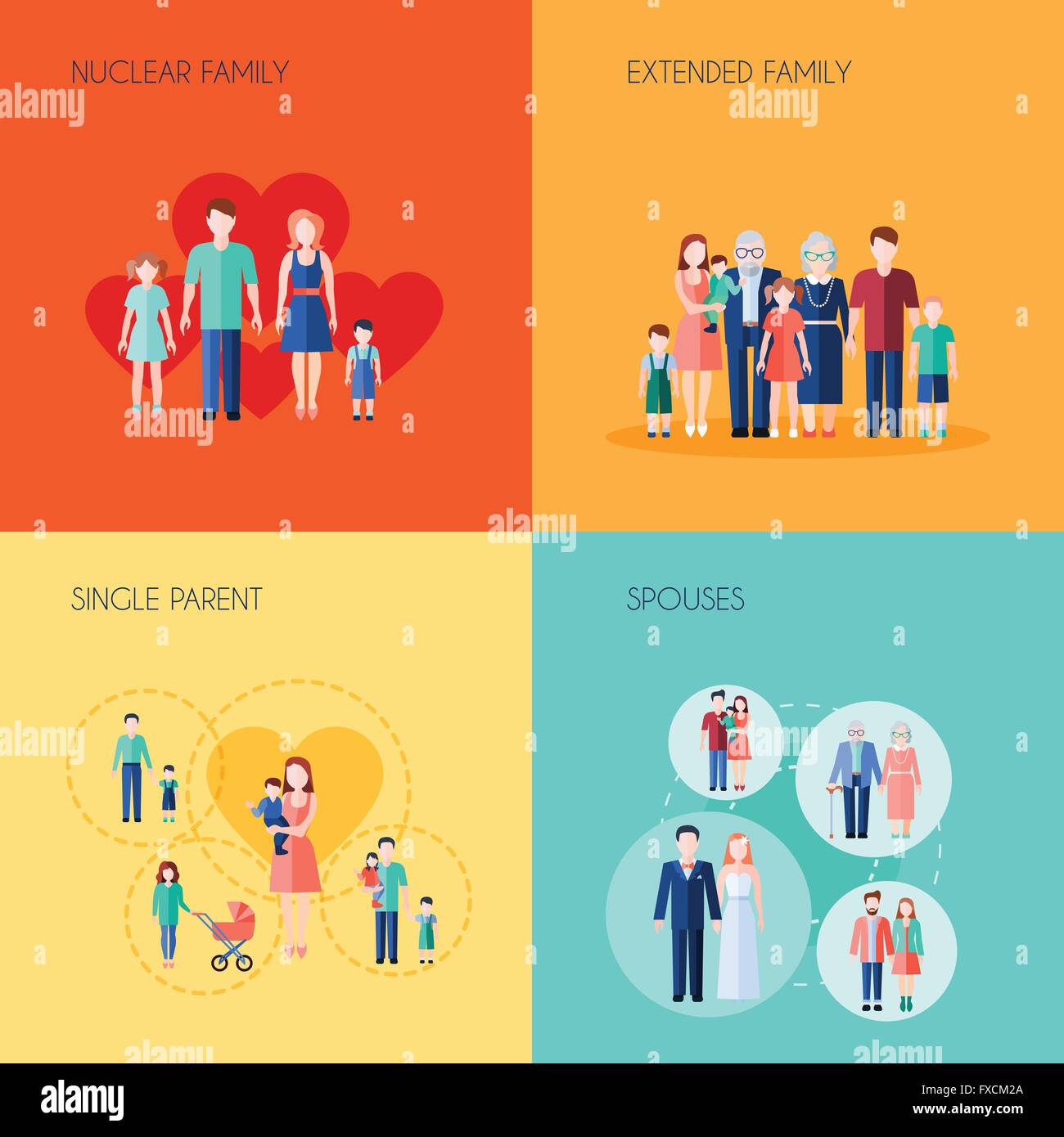 Set Of 2x2 Design Family Stock Vector Image & Art - Alamy