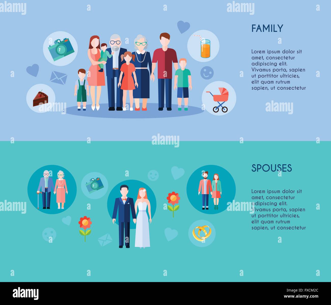 Family And Spouses Banners Stock Vector Image & Art - Alamy