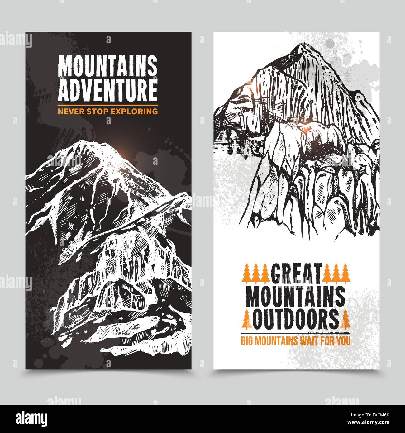 Mountain tourism 2 vertical banners Stock Vector Image & Art - Alamy