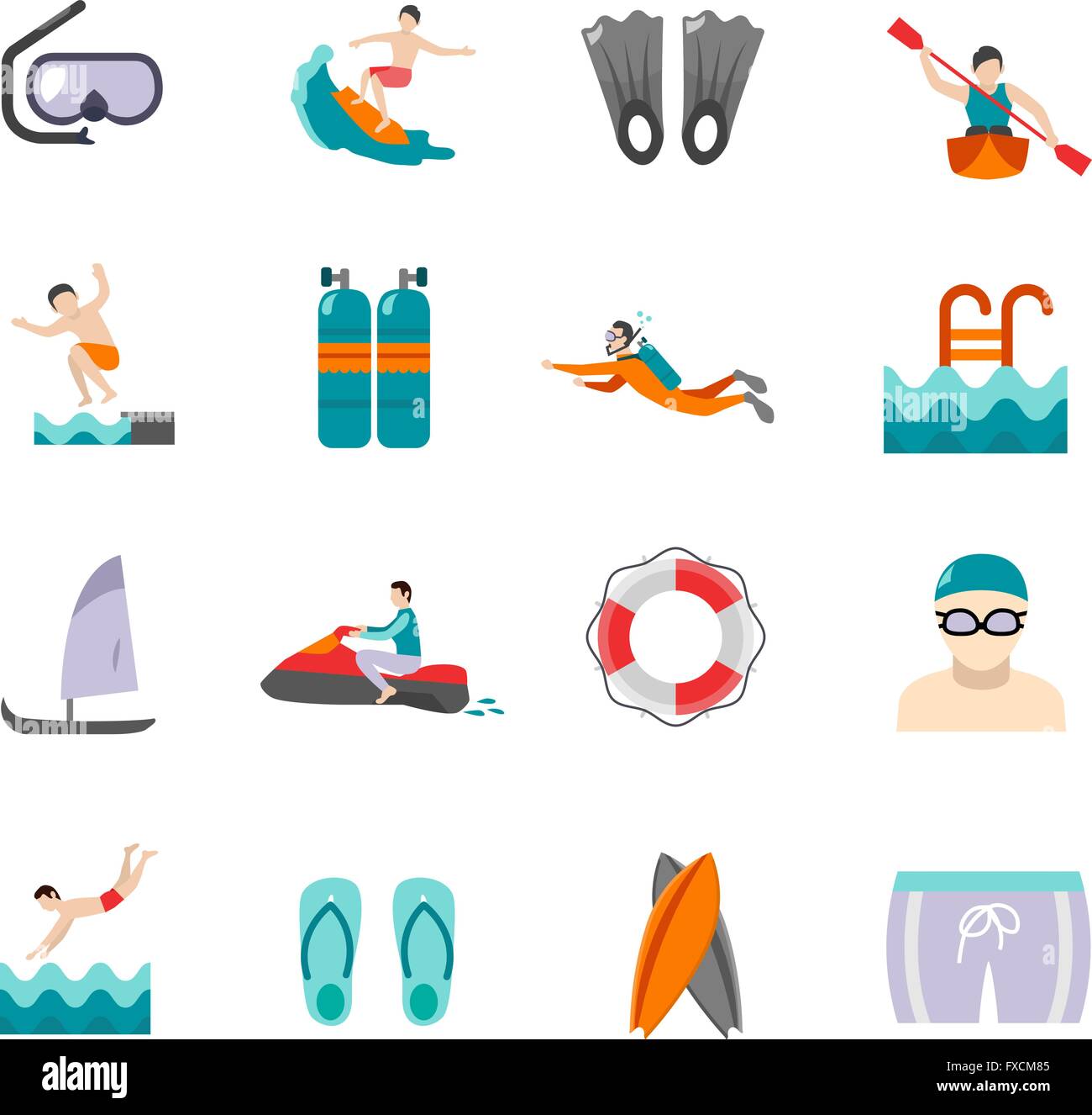 Swimming Icons Set Stock Vector Image & Art - Alamy