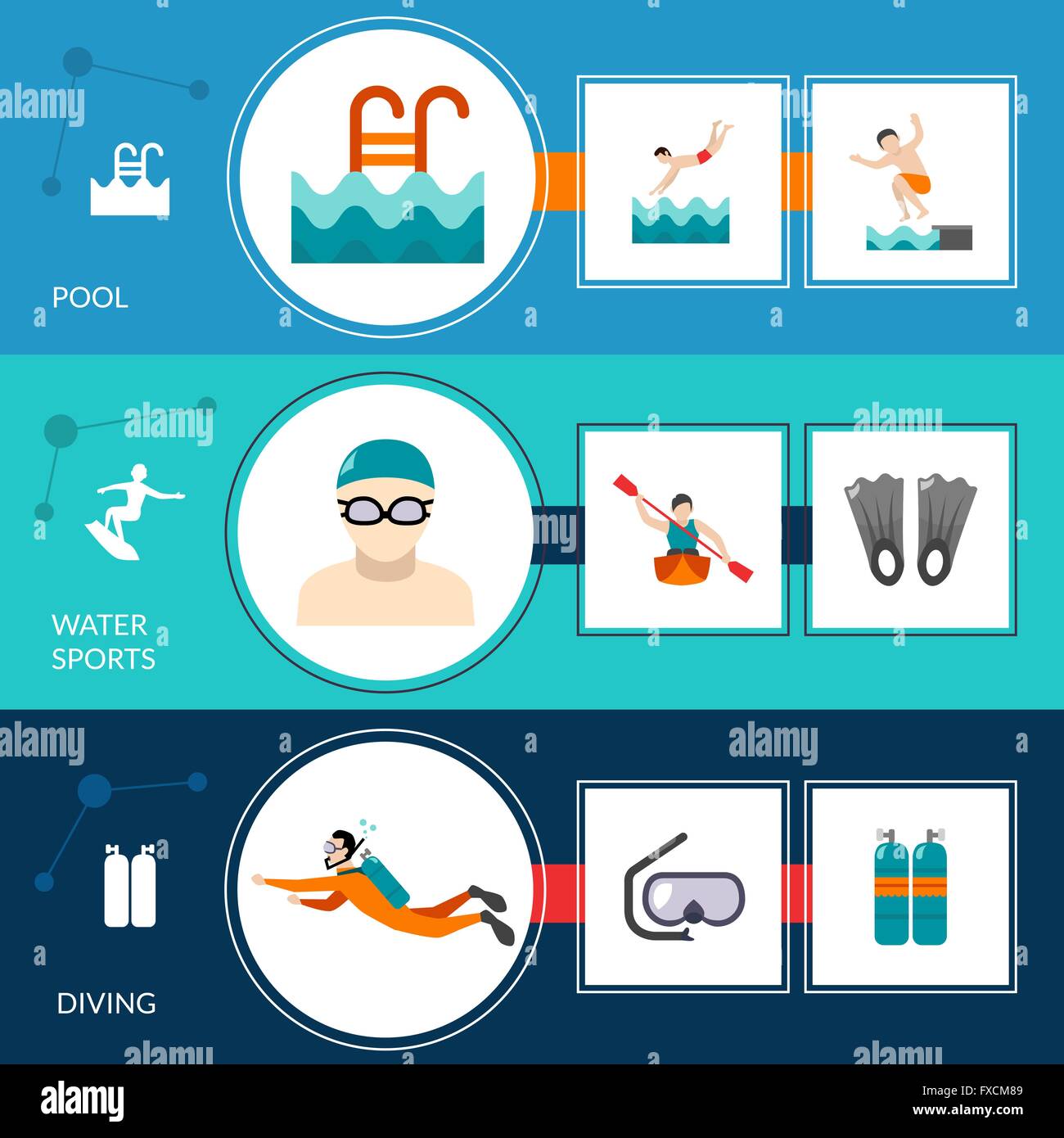 Swimming Banners Set Stock Vector Image & Art - Alamy