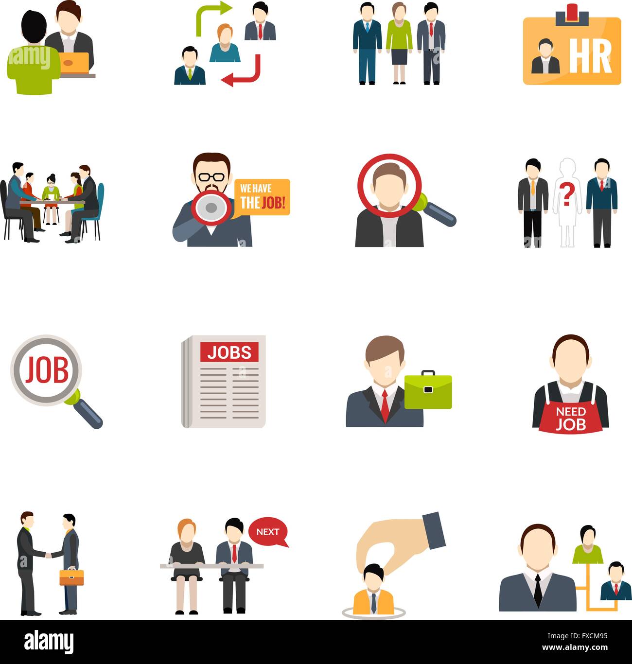 Recruitment Icons Set Stock Vector Image & Art - Alamy
