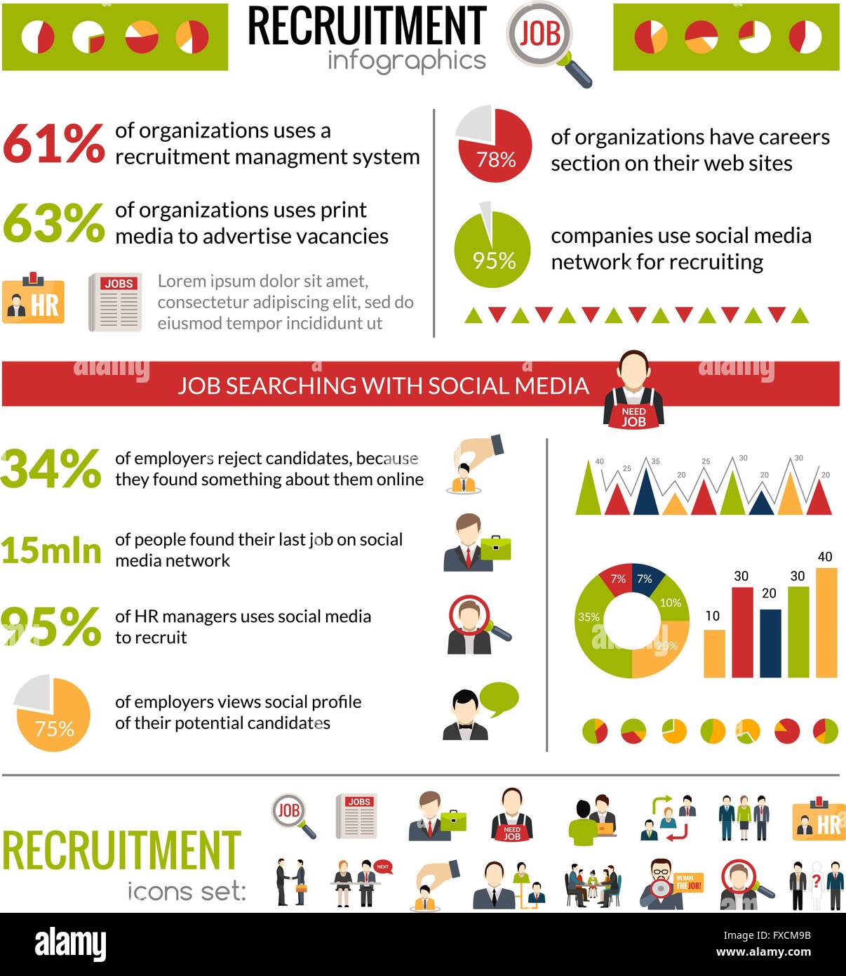 Recruitment Infographics Set Stock Vector Image & Art - Alamy