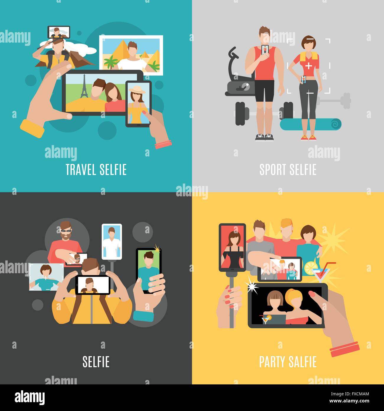 Moment selfie Stock Vector Images - Alamy