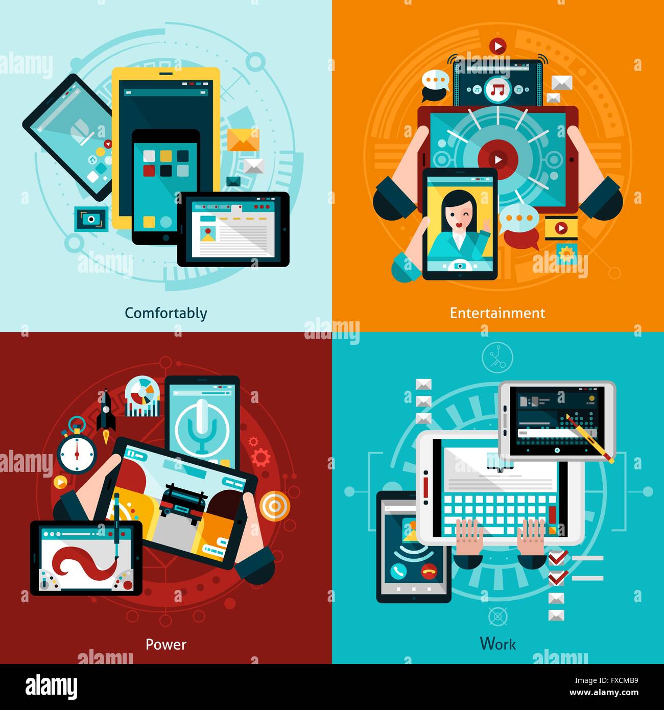Web design concept tablet Stock Vector Images - Alamy