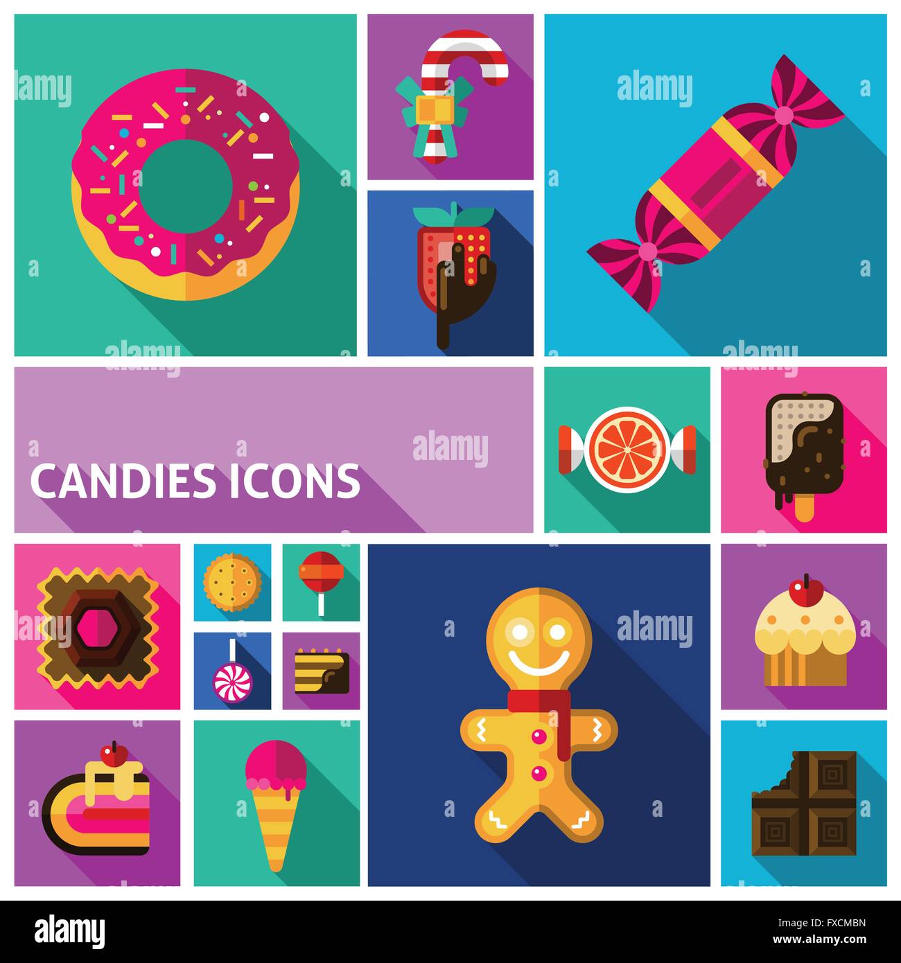Candy Icons Set Stock Vector Image & Art - Alamy