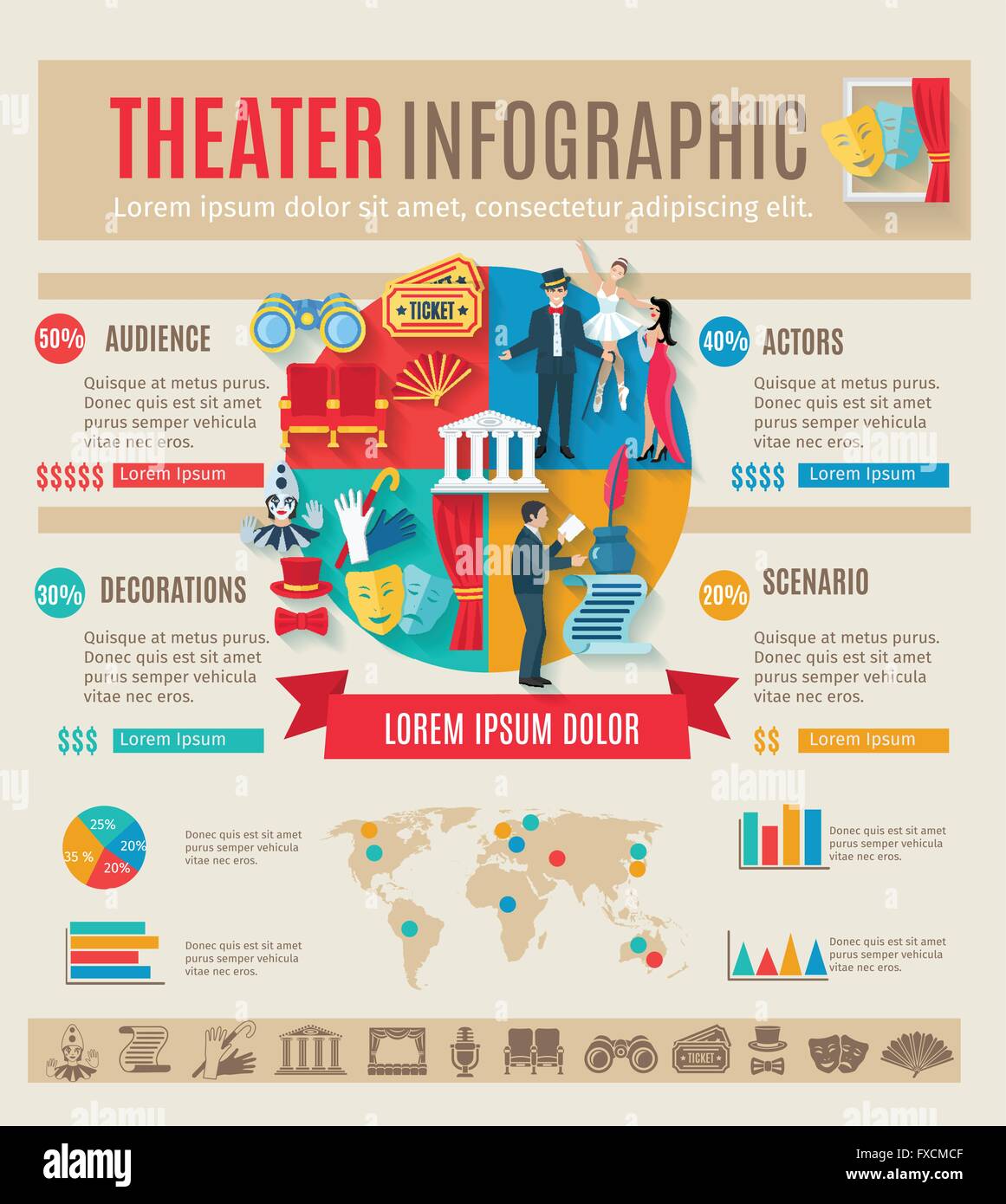Theater Infographics Set Stock Vector Image & Art - Alamy
