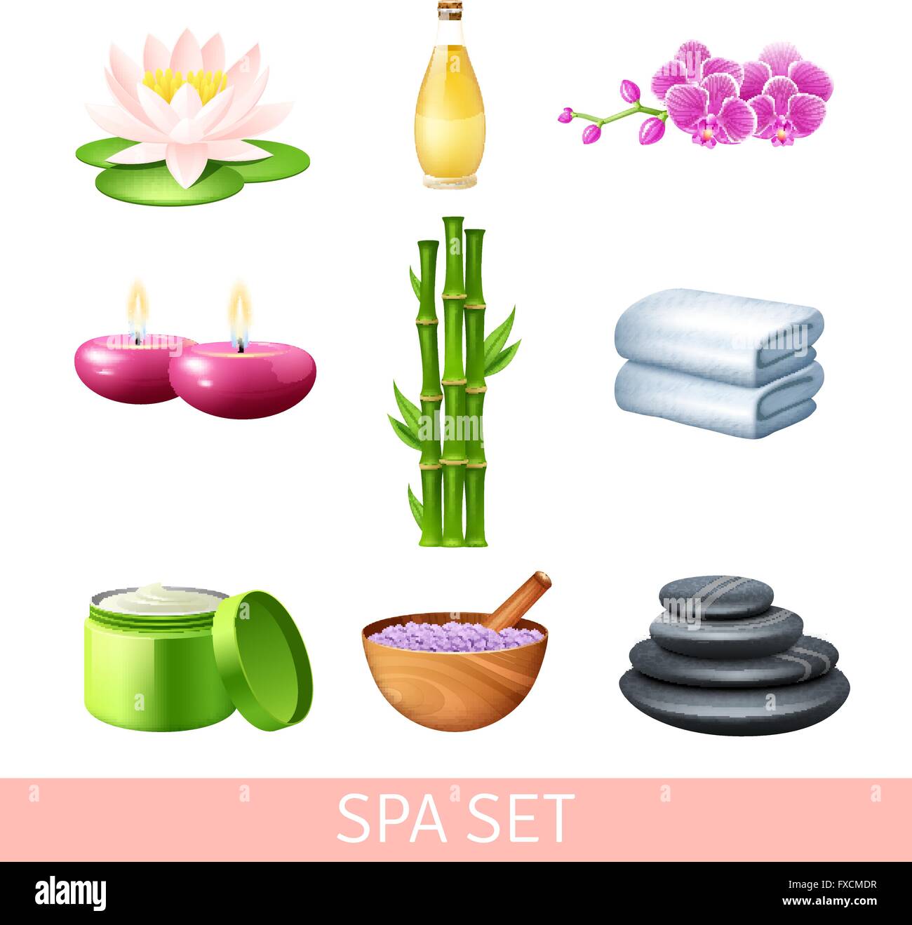 Bath spa set isolated Stock Vector Images - Alamy