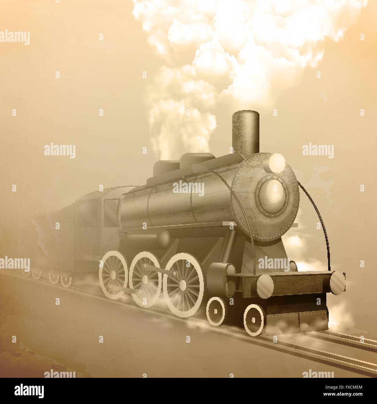 Old Style Locomotive Stock Vector Image & Art - Alamy