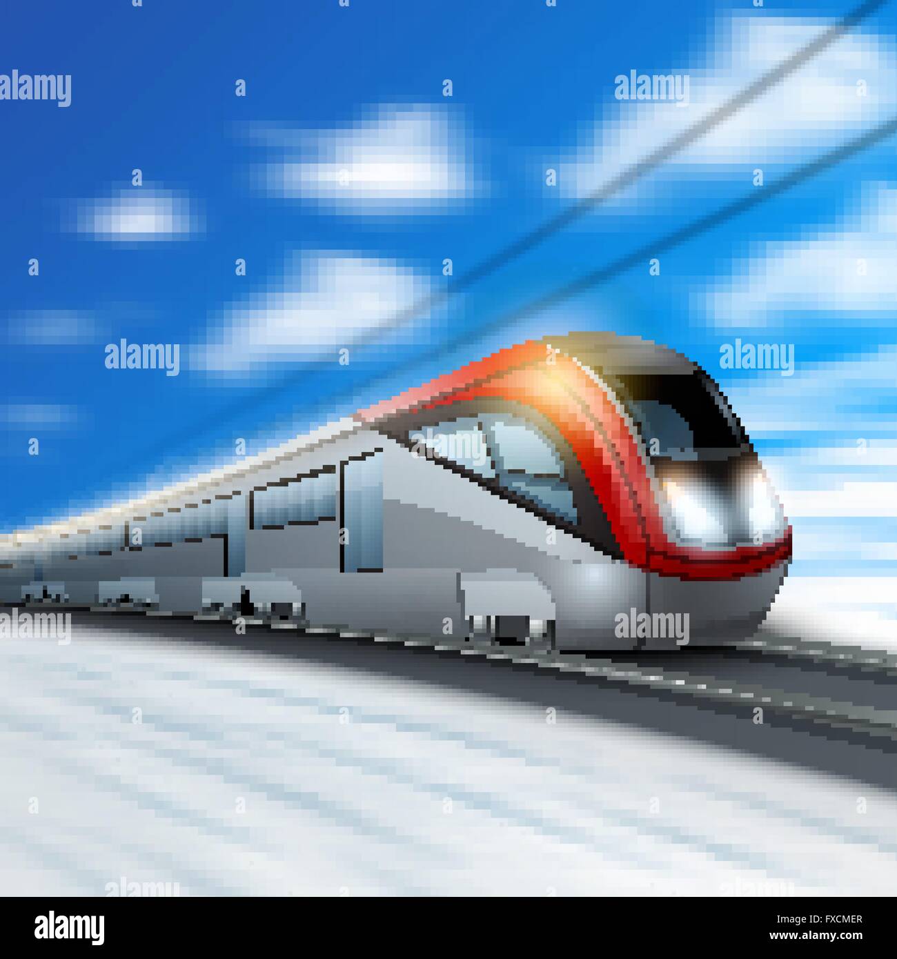 Modern Train In Motion Stock Vector Image & Art - Alamy