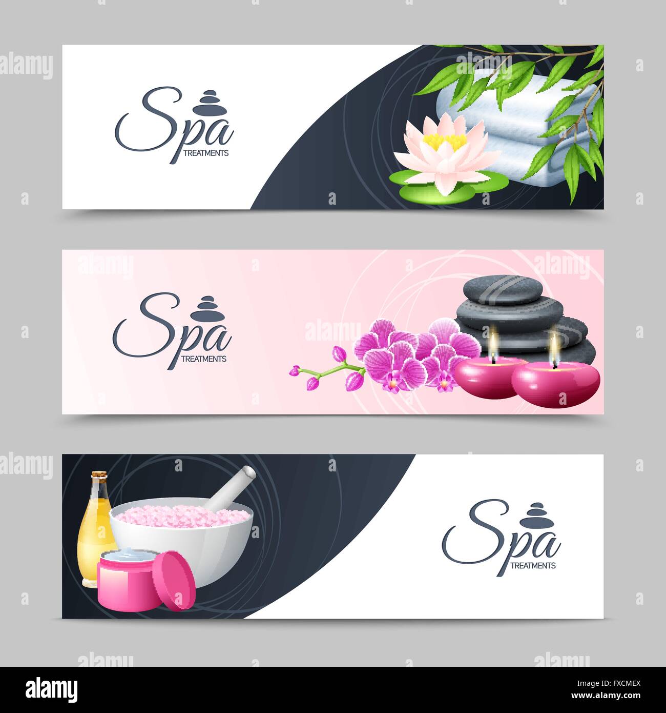 Spa Banner Set Stock Vector Image & Art - Alamy