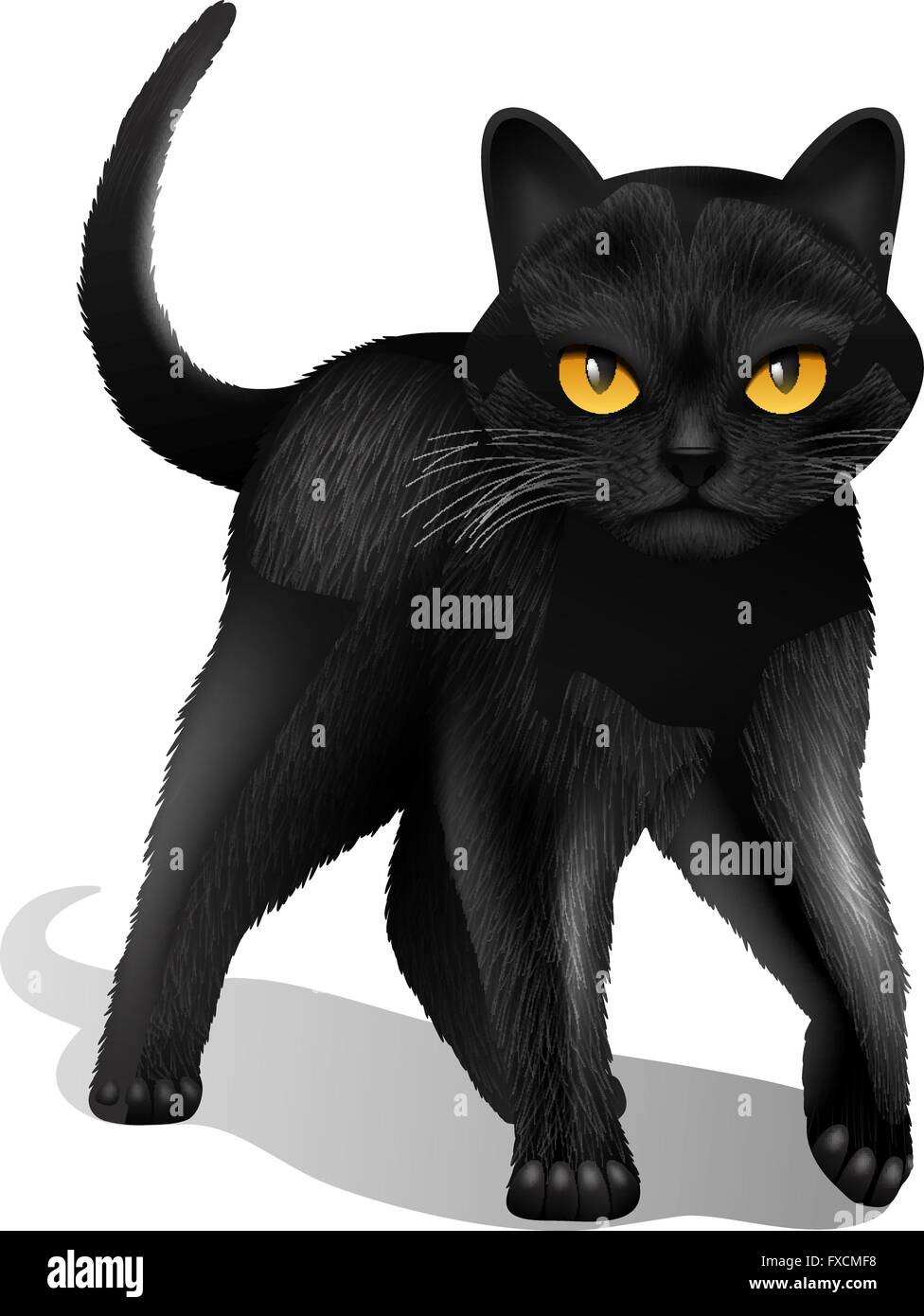 Black Cat Realistic Stock Vector Image & Art - Alamy
