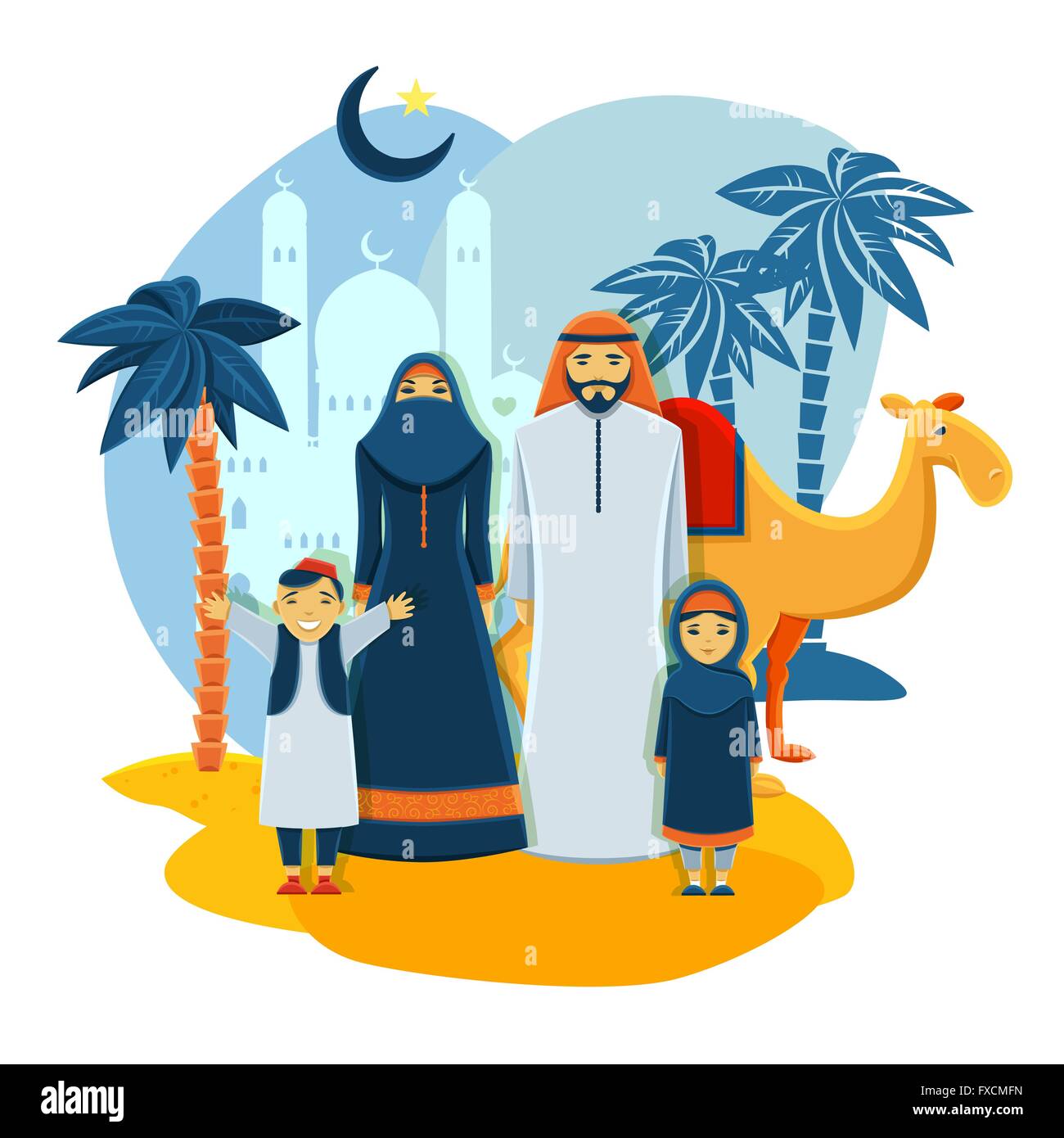 Muslim Family Concept Stock Vector Image & Art - Alamy