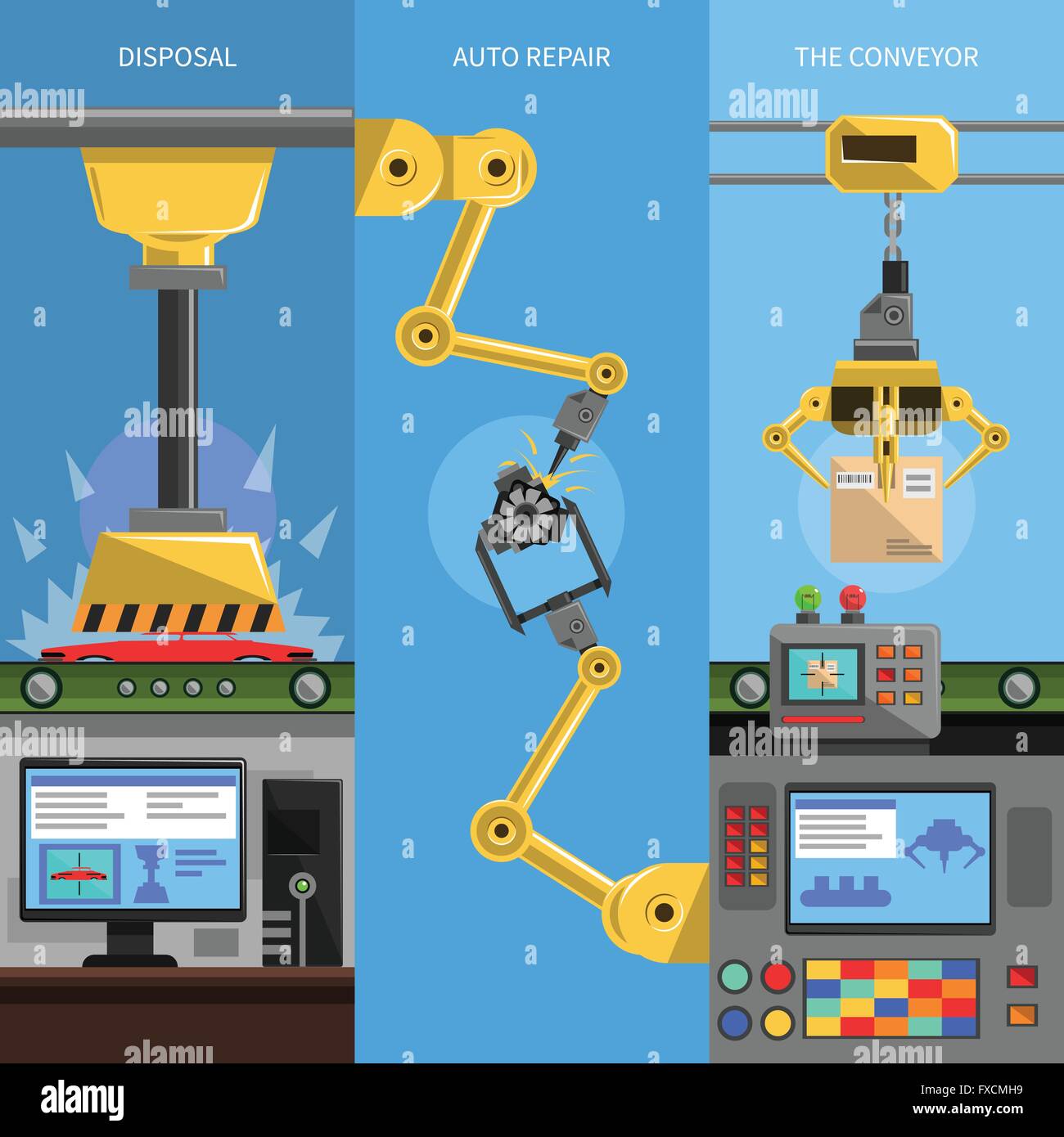 Conveyor Banners Set Stock Vector Image & Art - Alamy