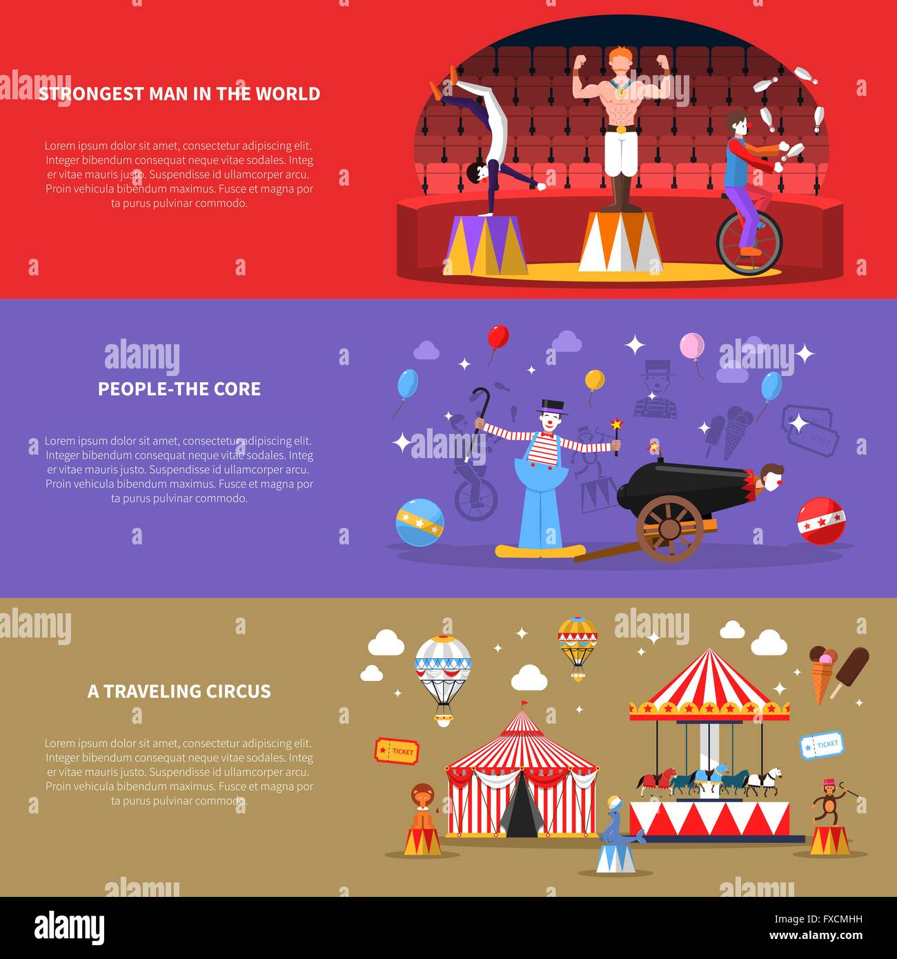 Circus Banners Set Stock Vector Image & Art - Alamy