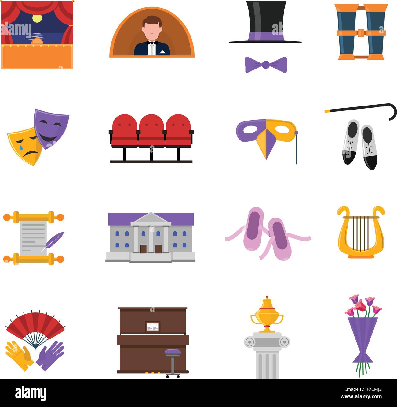 Theatre Icons Set Stock Vector Image & Art - Alamy