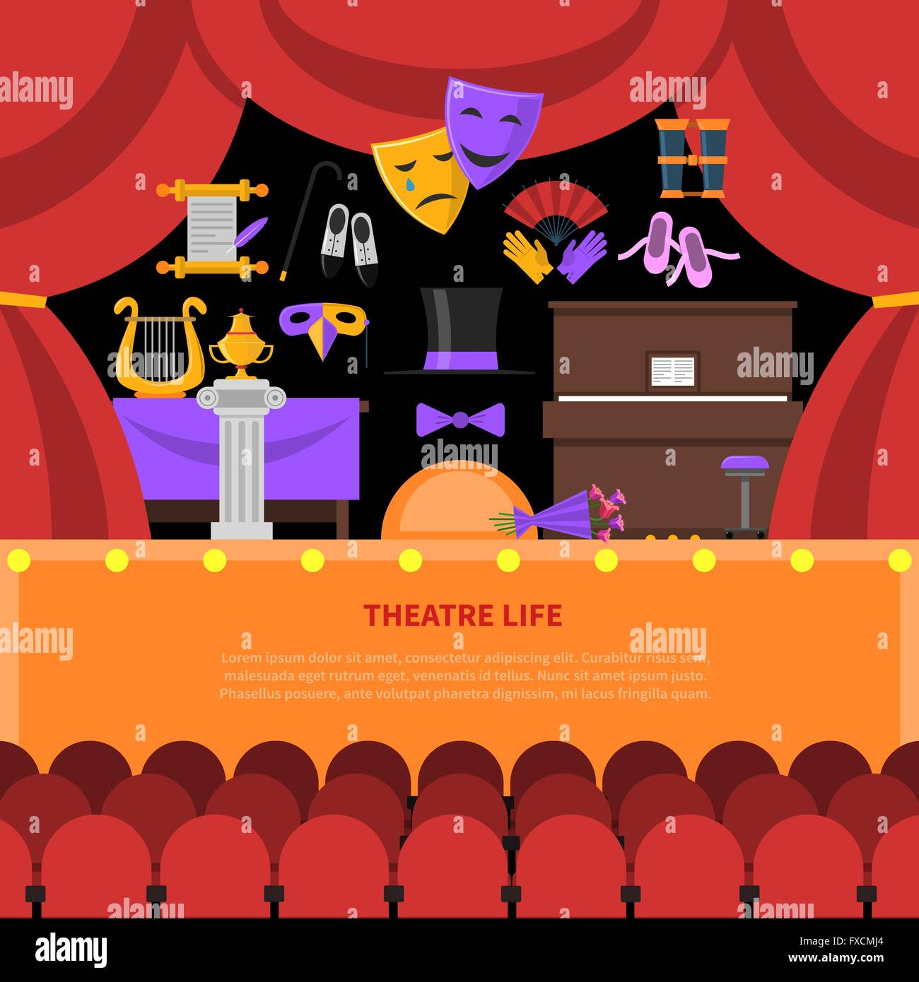 Theatre Life Concept Background Stock Vector Image & Art - Alamy