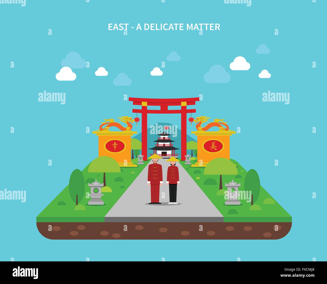 East Concept Illustration Stock Vector Image & Art - Alamy