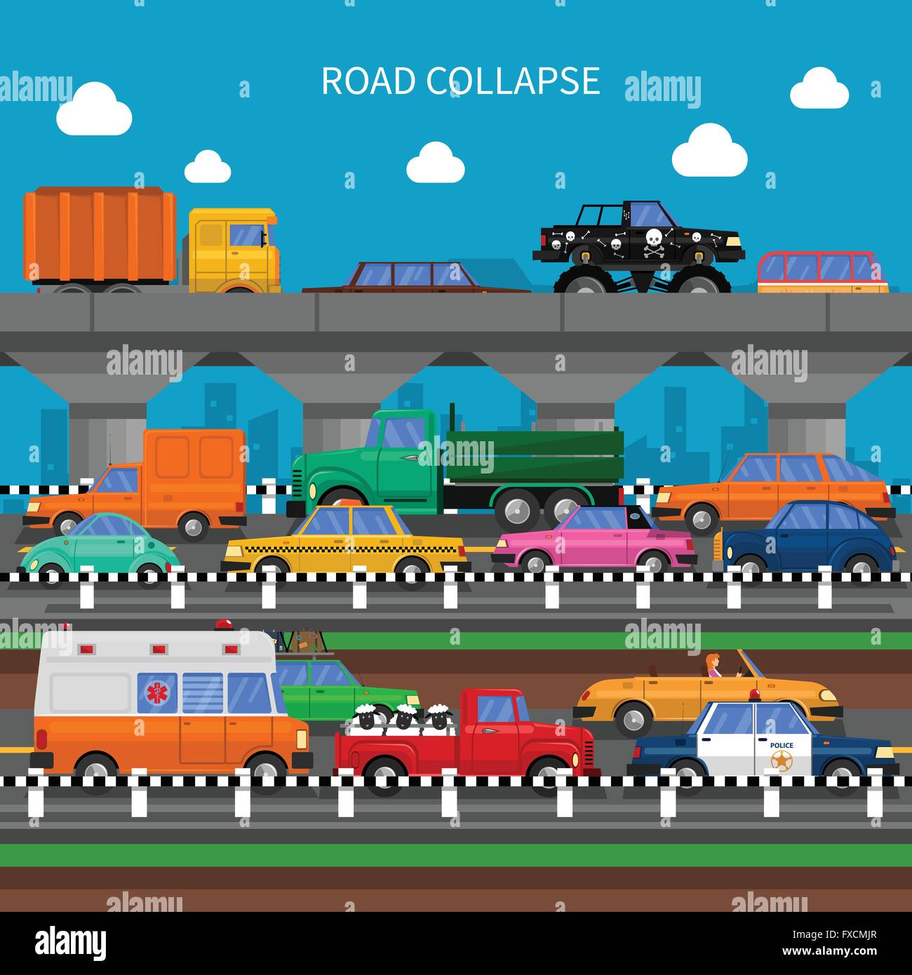 Road collapse Stock Vector Images - Alamy