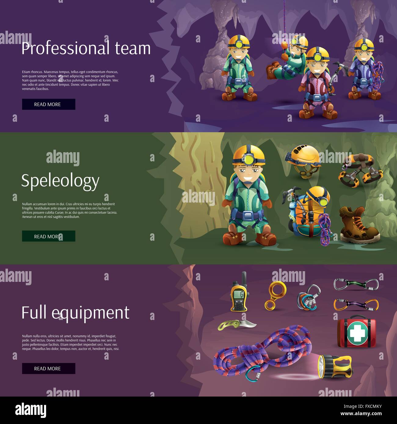 Speleology interactive 3d banners set Stock Vector Image & Art - Alamy