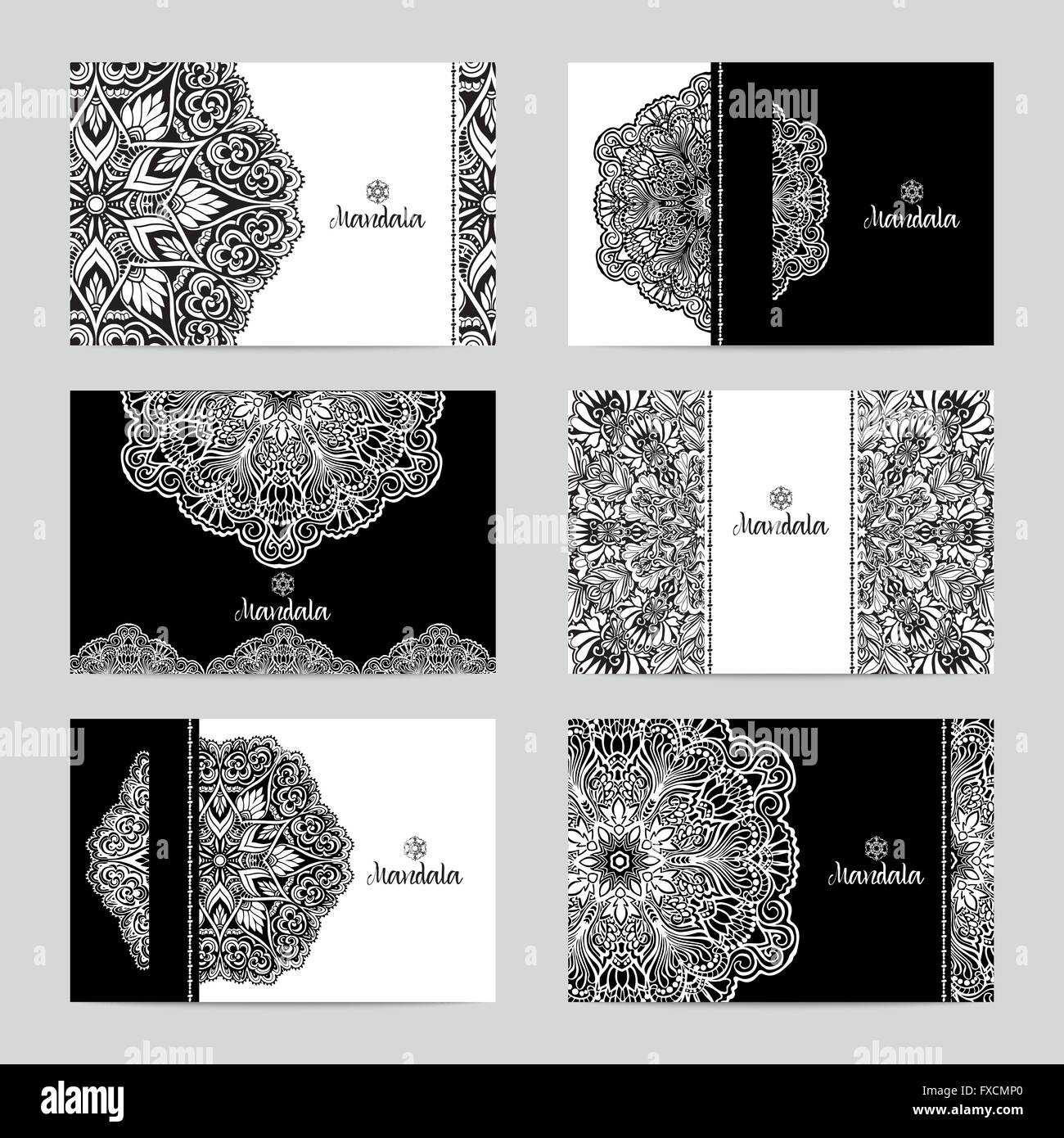 Mandala Card Set Stock Vector Image & Art - Alamy