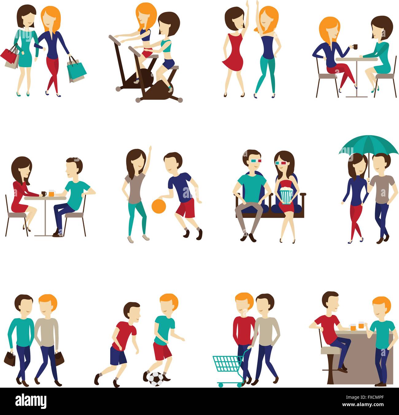 Friends Icons Set Stock Vector Image & Art - Alamy