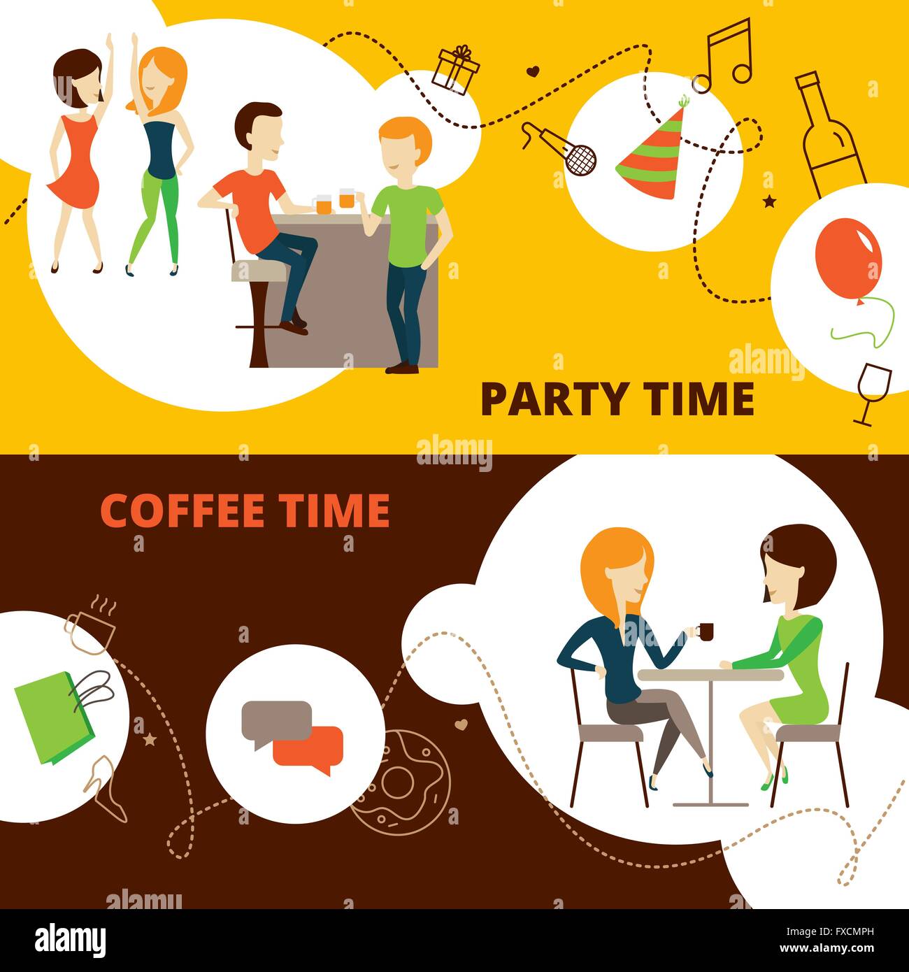 Friends Banners Set Stock Vector Image & Art - Alamy