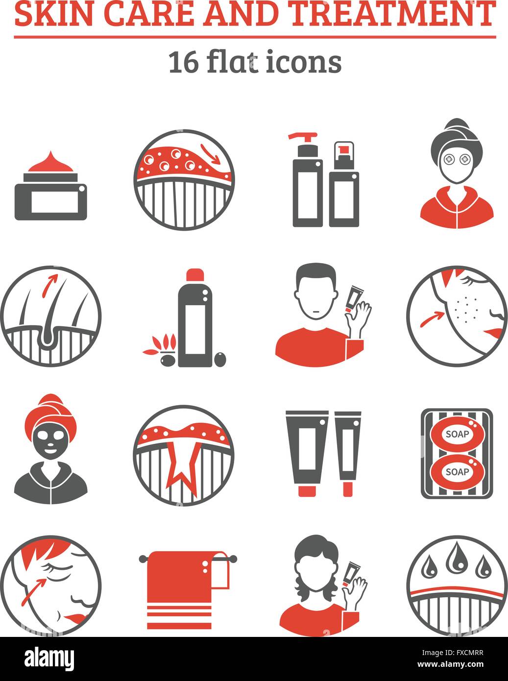 Skin Cosmetics Icons Set Stock Vector Image & Art - Alamy