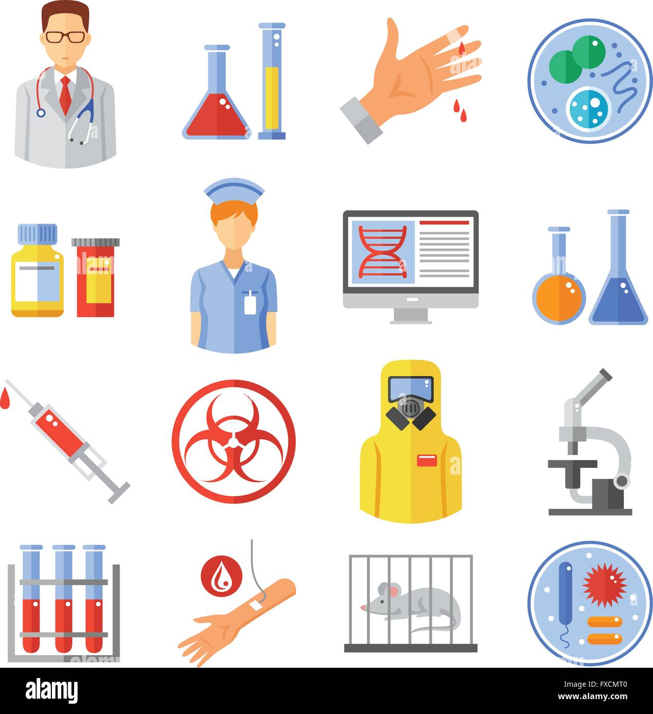 Microbiology Icons Set Stock Vector Image & Art - Alamy