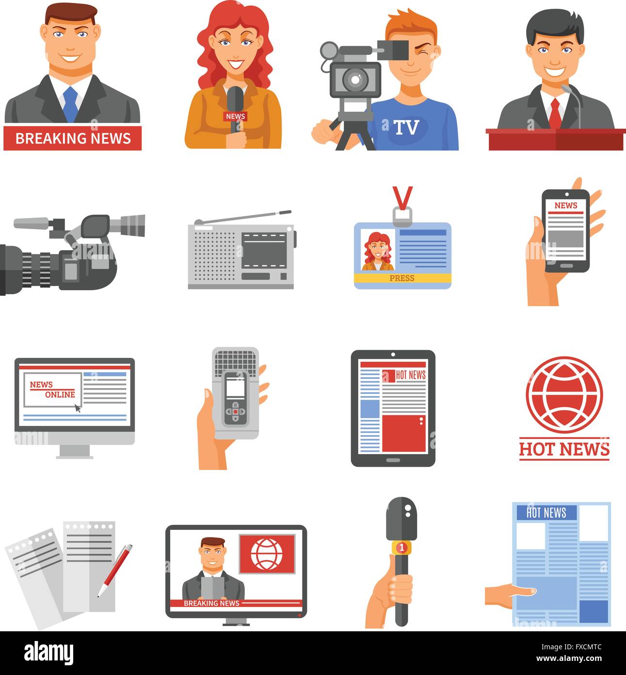 Media Icons Set Stock Vector Image & Art - Alamy